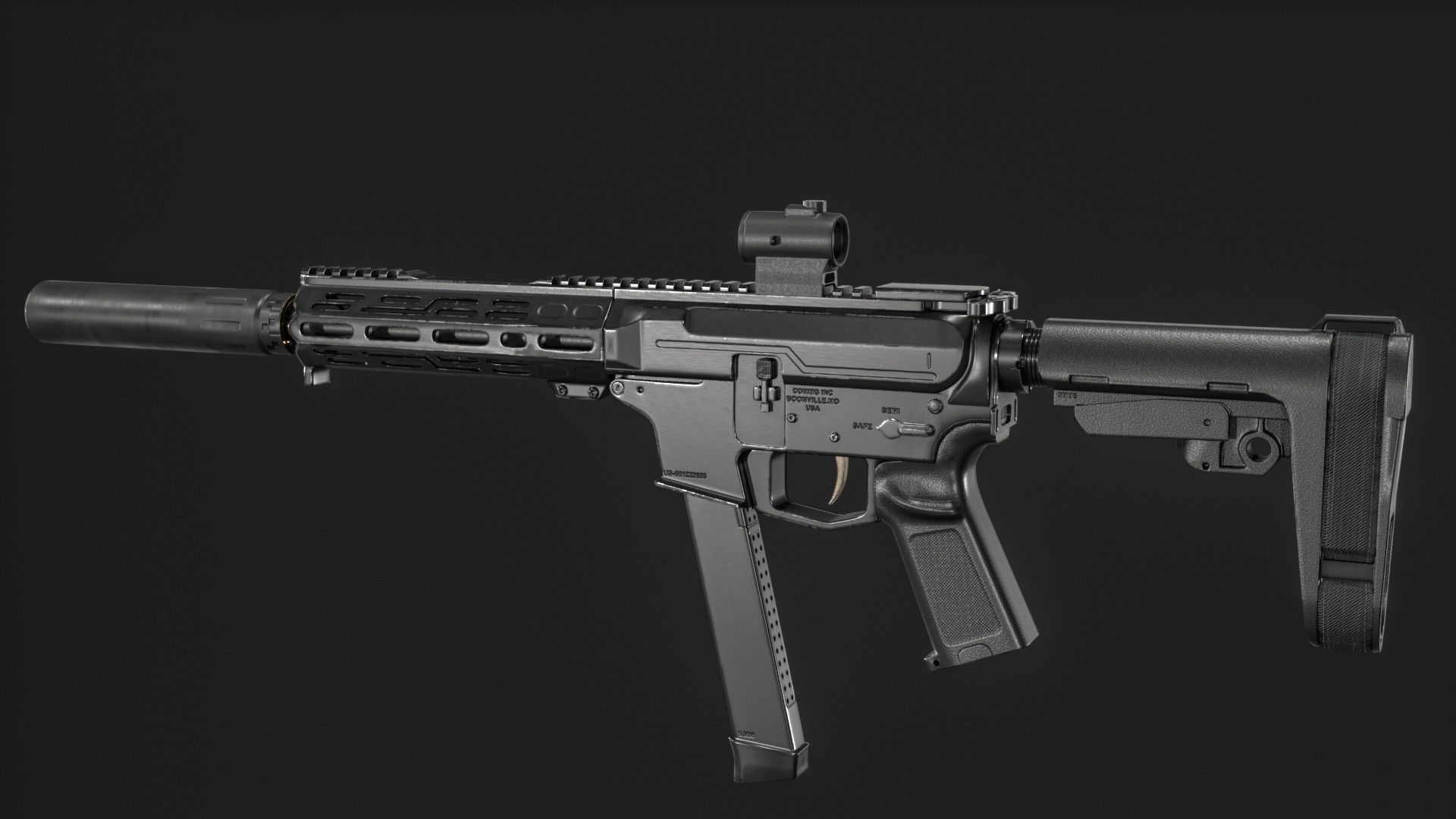 3D model CMMG MKGs Banshee 9mm AR Pistol VR / AR / low-poly | CGTrader