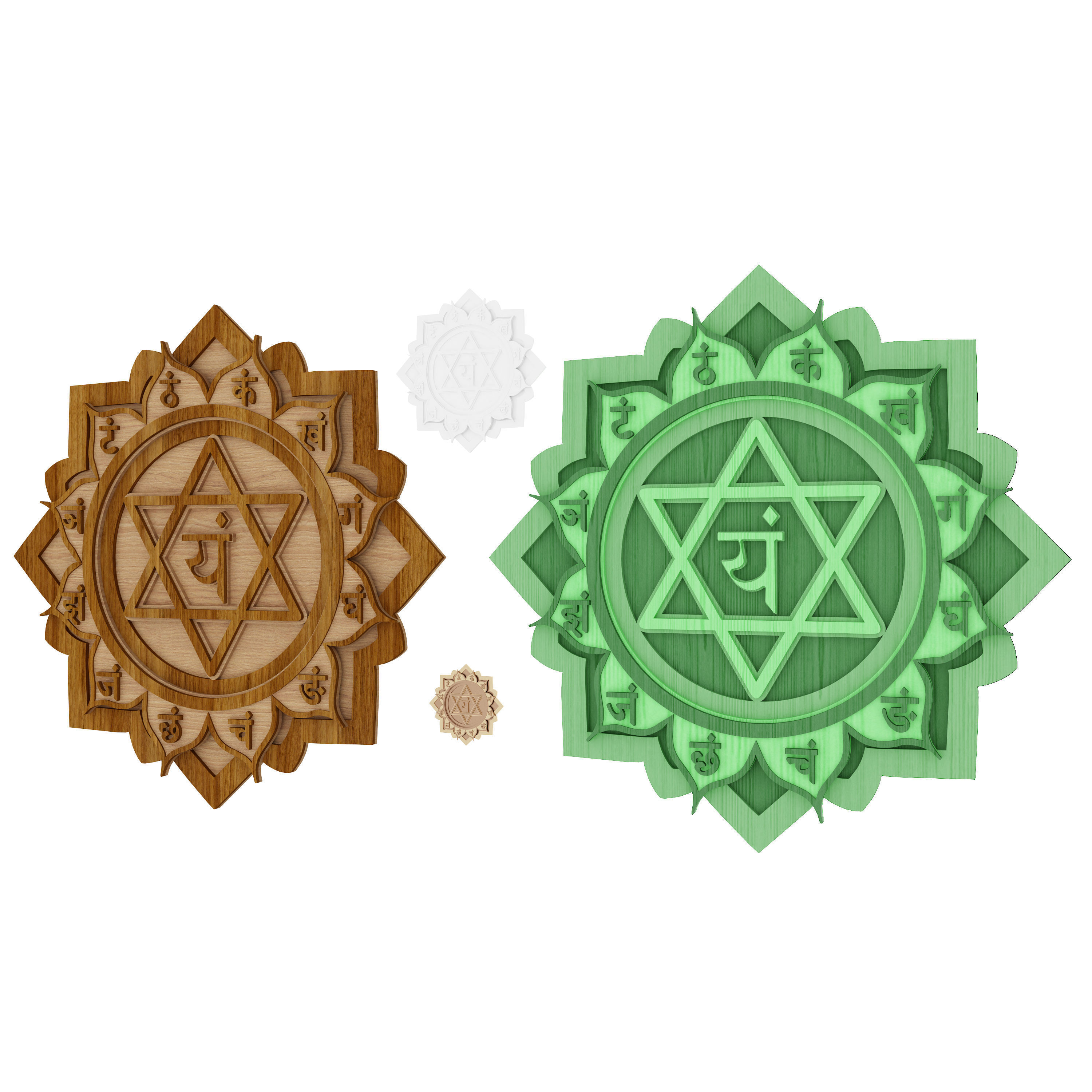 Anahata chakra multilayer cnc cut and 3d printable wall decor 3D model ...
