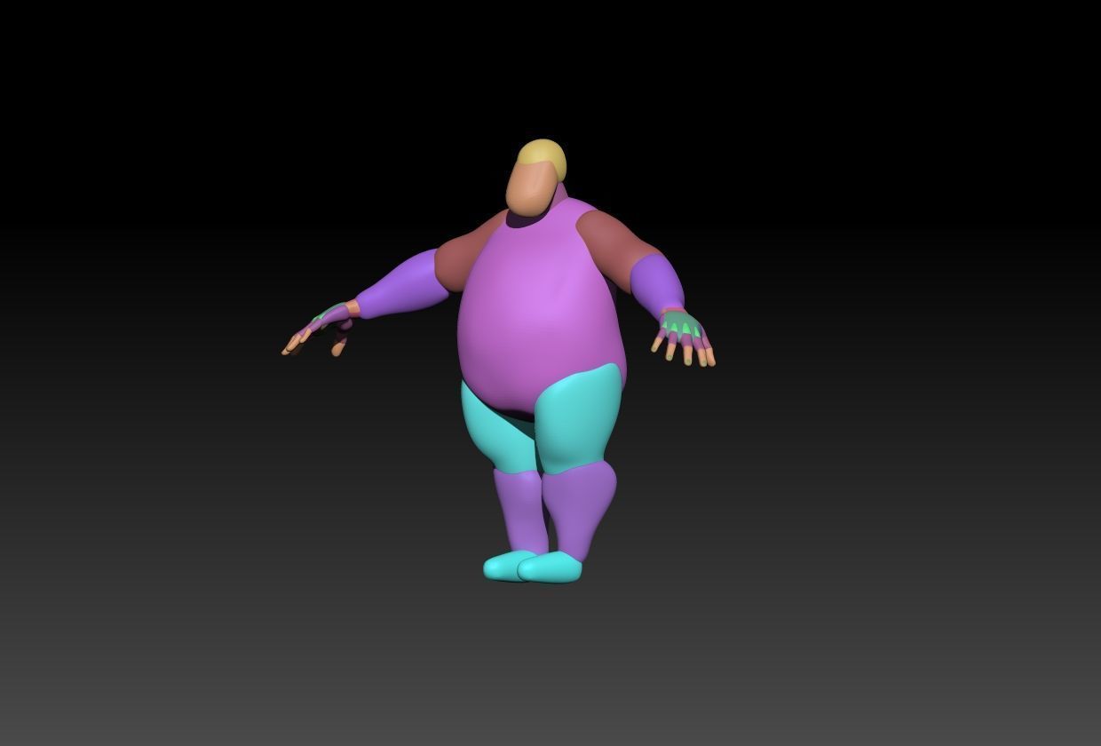 Fat man Blockout 3D model | CGTrader