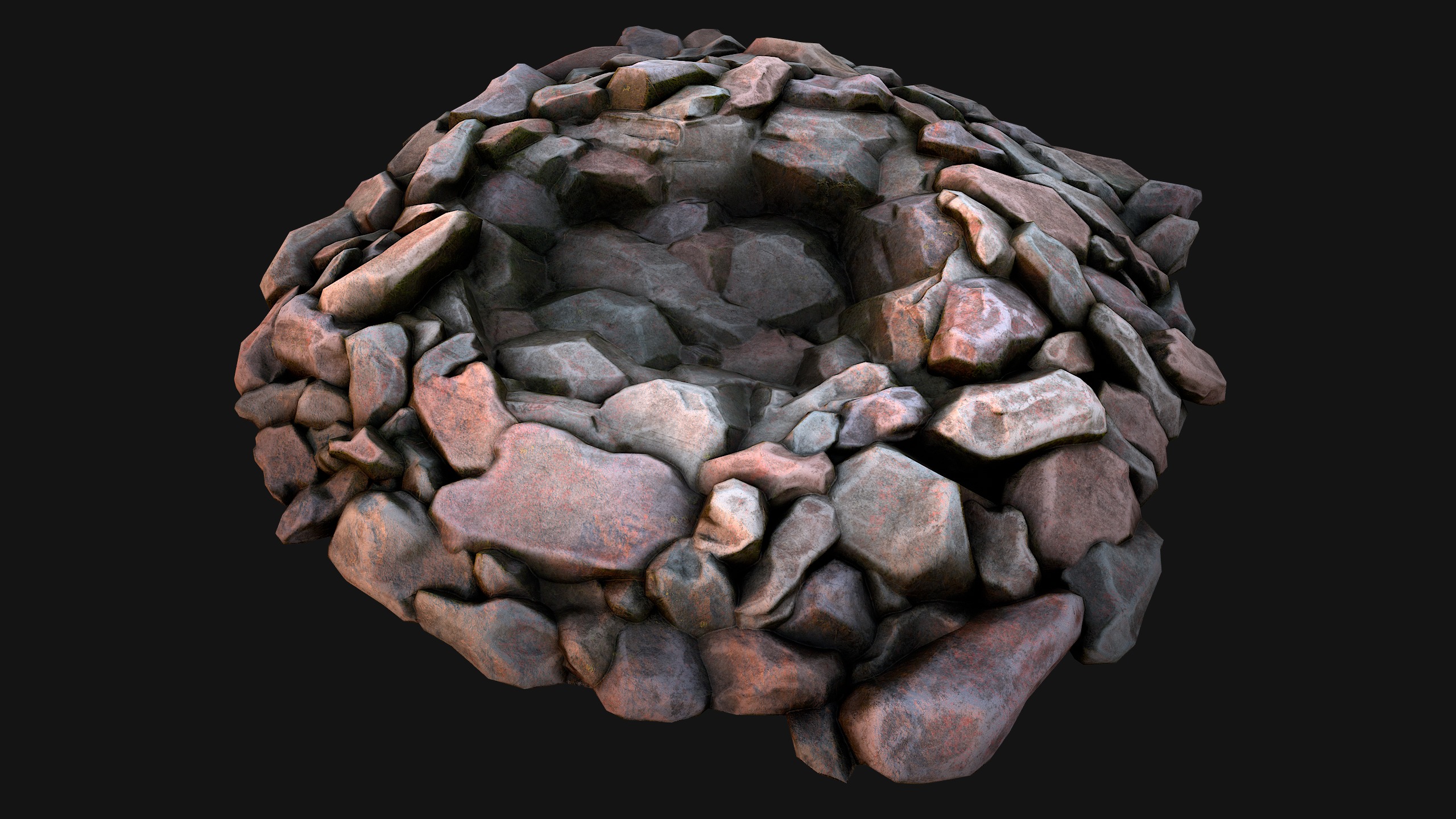 3D model Stone and Rocks Mineral Ore Deposits Pile VR / AR / low-poly ...