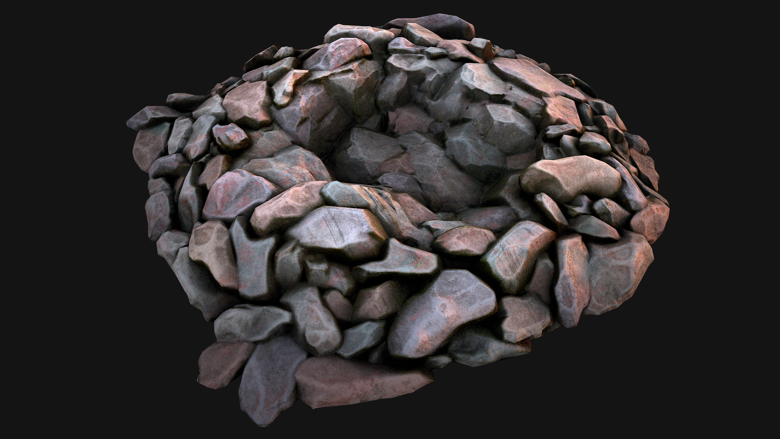 3D model Stone and Rocks Mineral Ore Deposits Pile VR / AR / low-poly ...