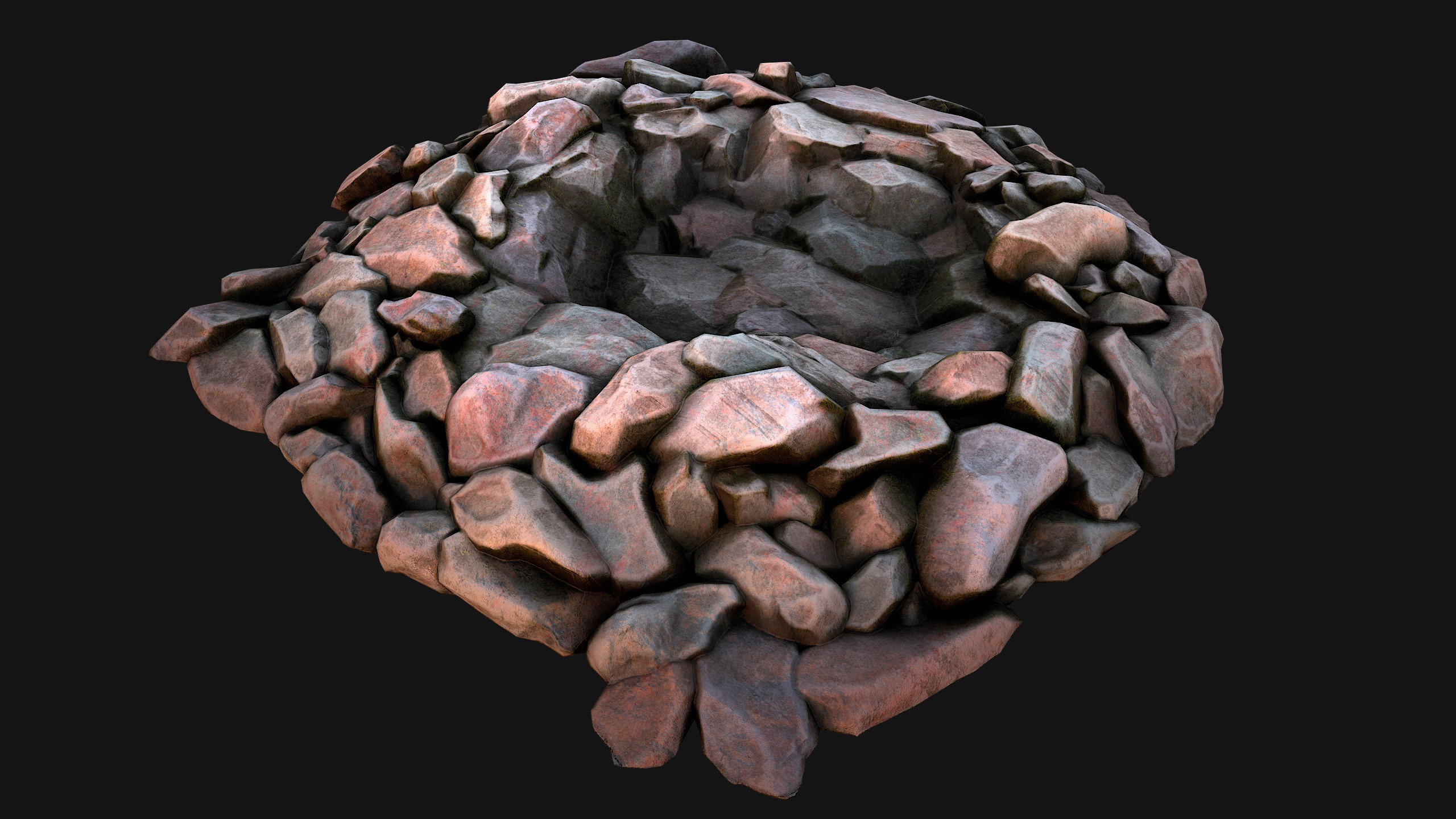 3D model Stone and Rocks Mineral Ore Deposits Pile VR / AR / low-poly ...