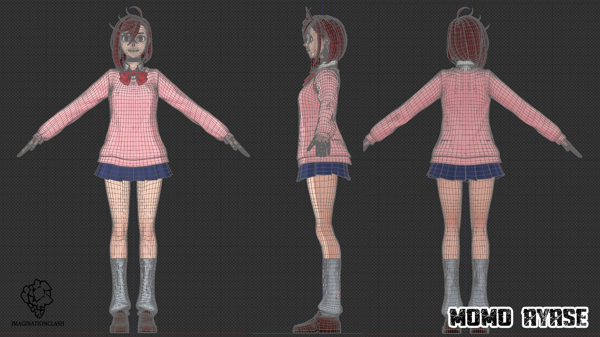 Momo Ayase 3D model rigged | CGTrader