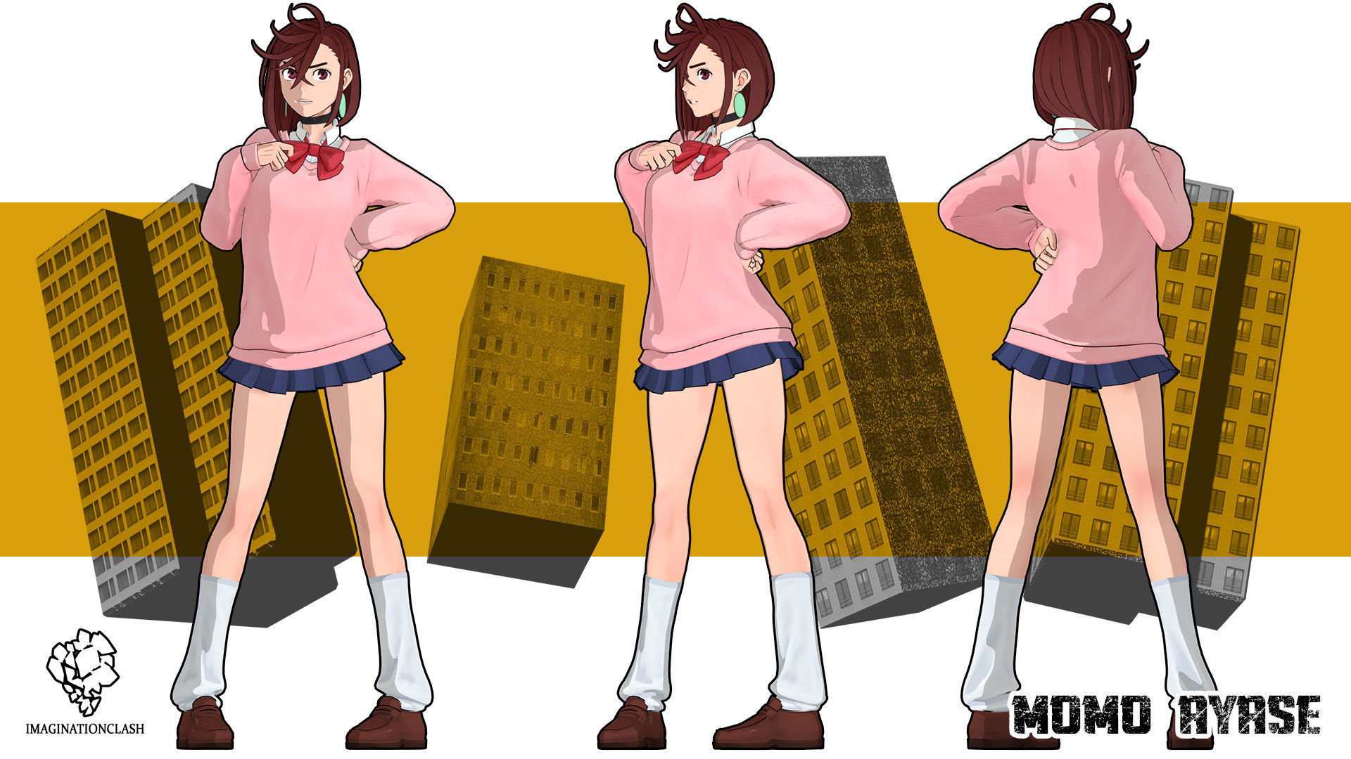 Momo Ayase 3D model rigged | CGTrader