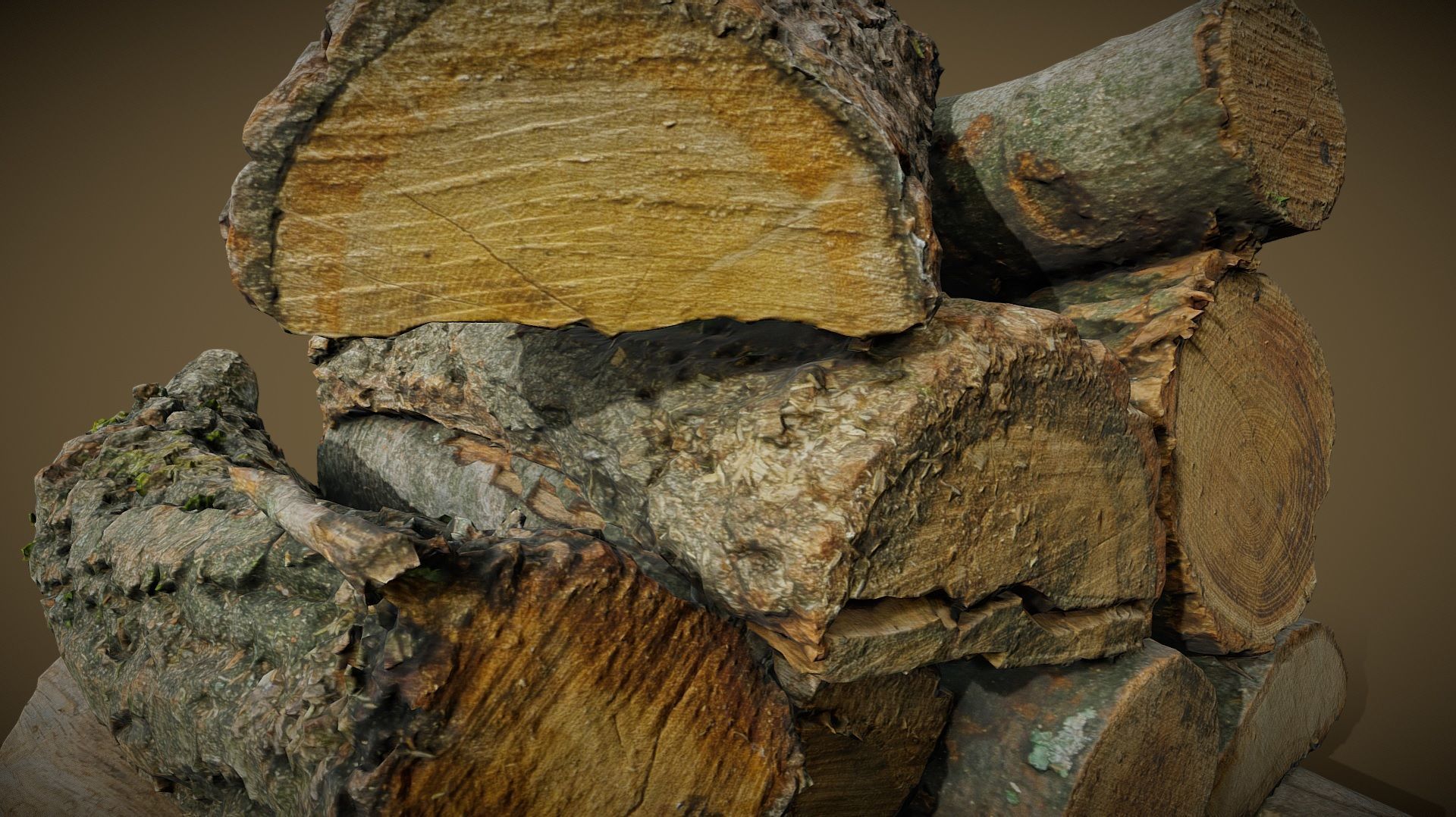 Stacked firewood free 3D model | CGTrader