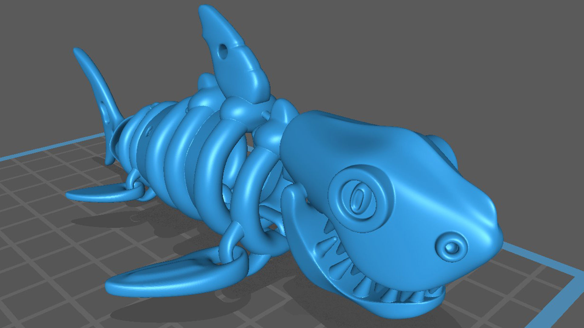 SKELETON SHARK Articulated 3D model 3D printable | CGTrader