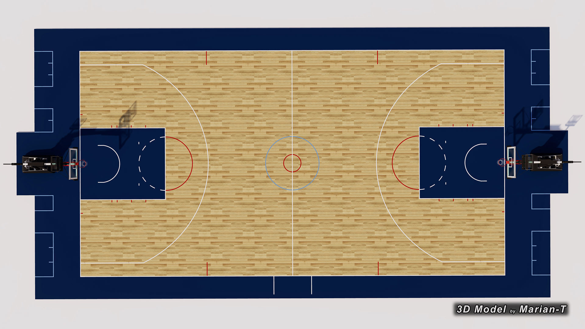 3D model Basketball Court -NBA Dimensions VR / AR / low-poly | CGTrader