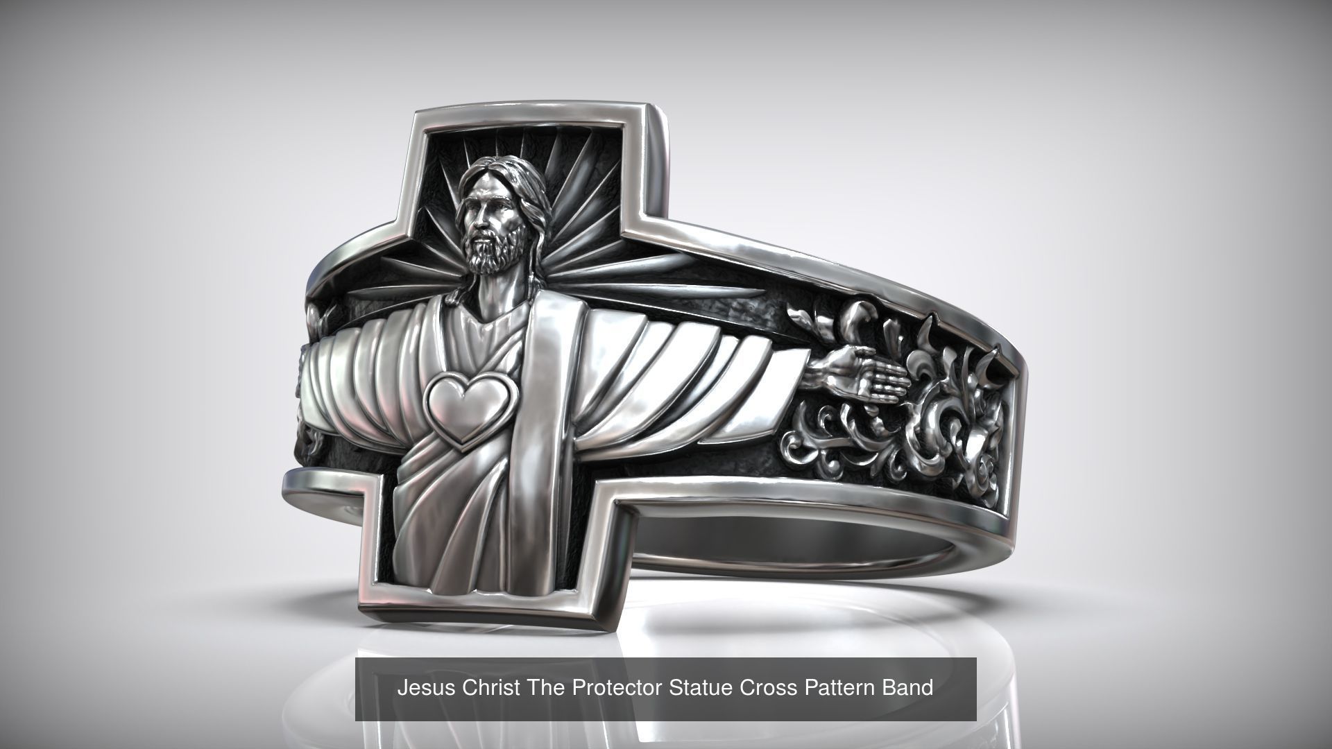 Jesus Christ The Protector Statue Cross Collection 3D printable | CGTrader