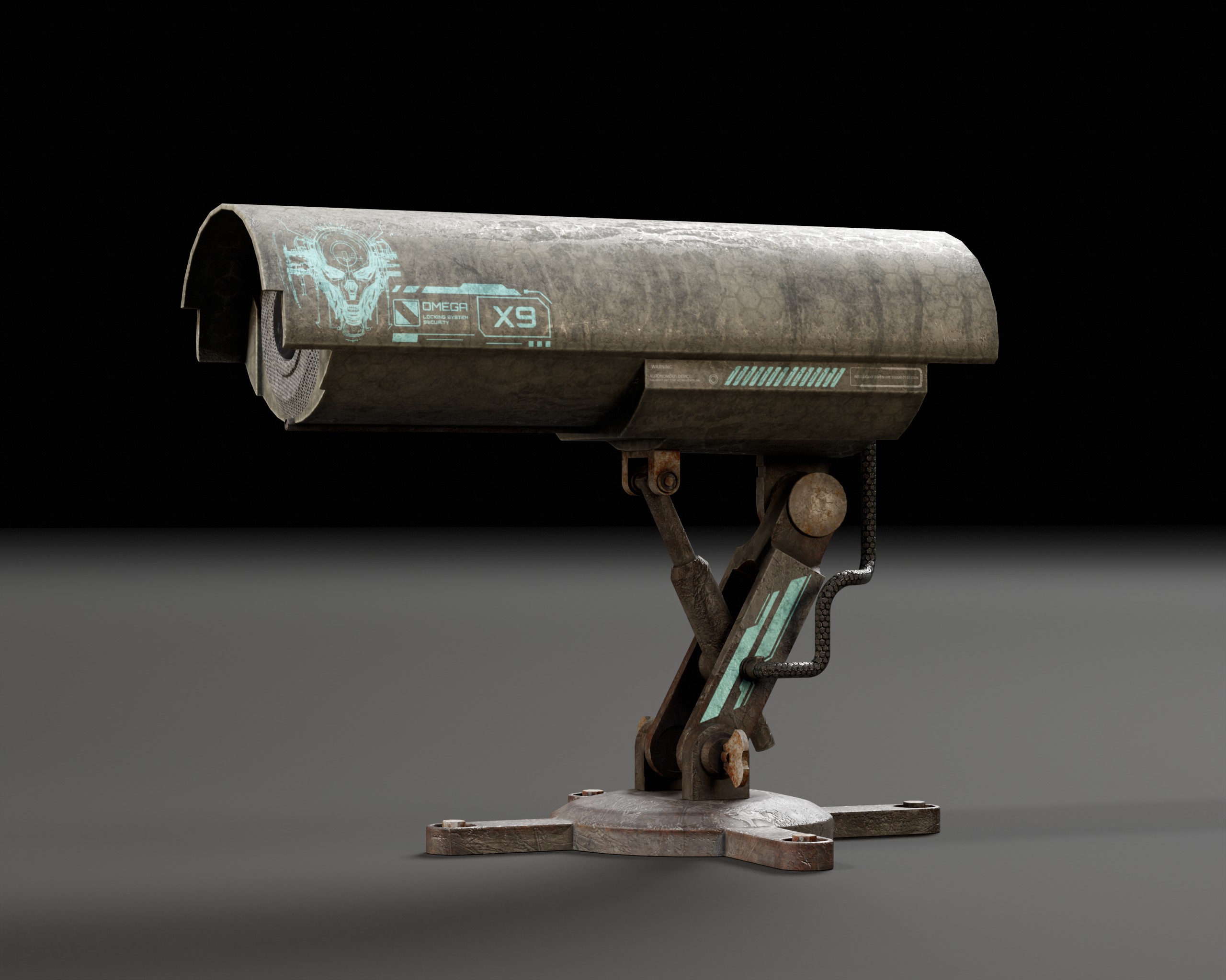 3D model Sci-Fi Grounded Security Camera VR / AR / low-poly | CGTrader