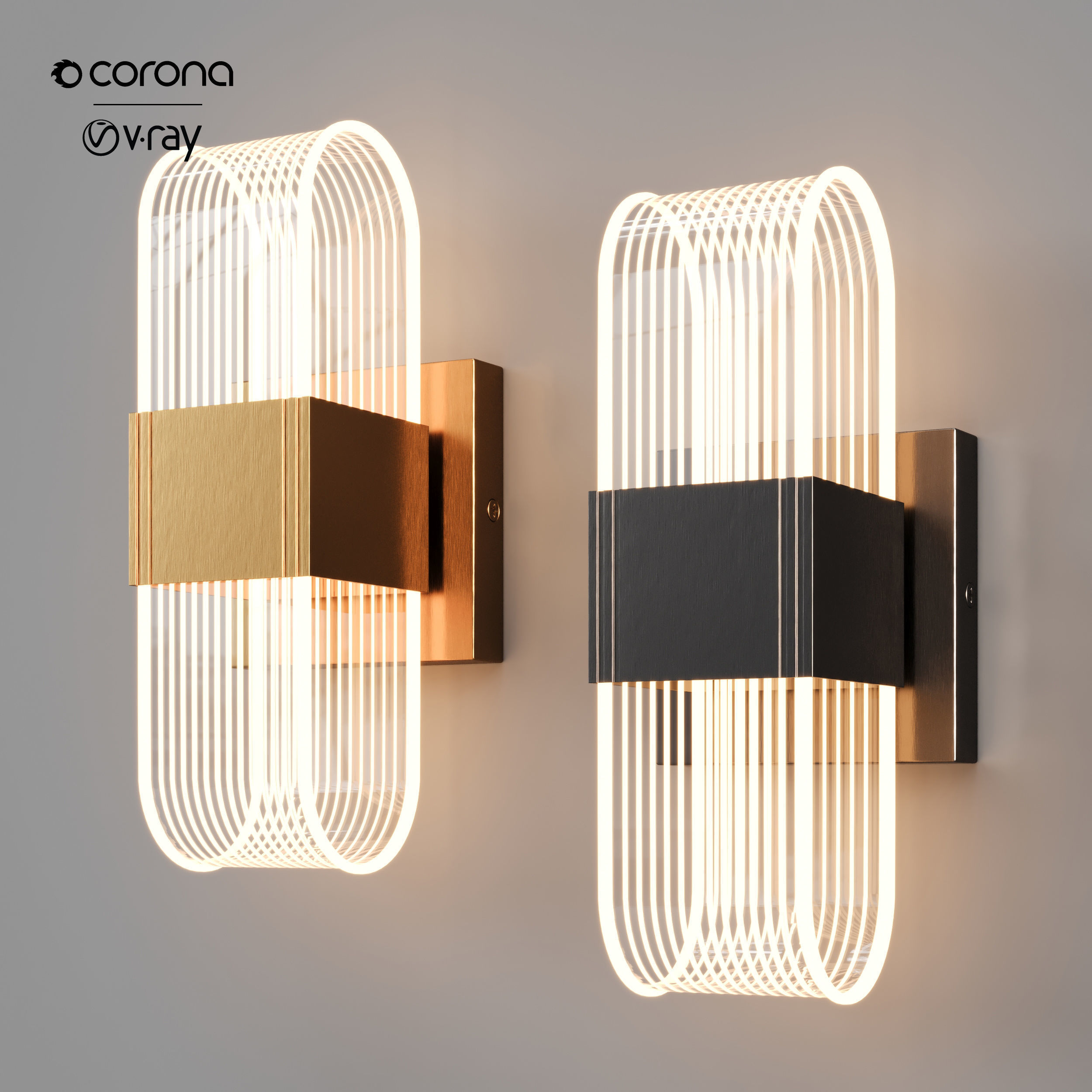LUXURY ACRYLIC LED WALL LAMP 3D model | CGTrader