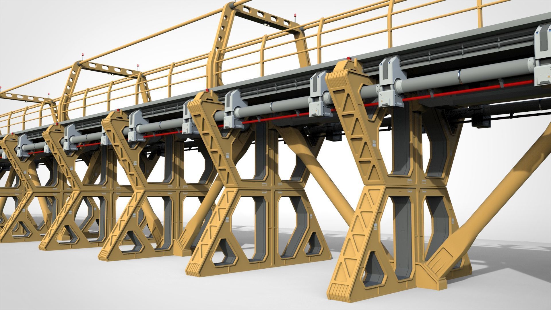 Sci-fi bridge 4 3D model | CGTrader