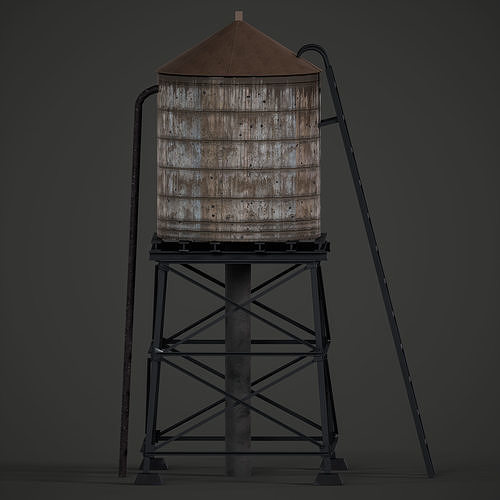 New York Water Tank Low Poly 3D Model 3D model | CGTrader