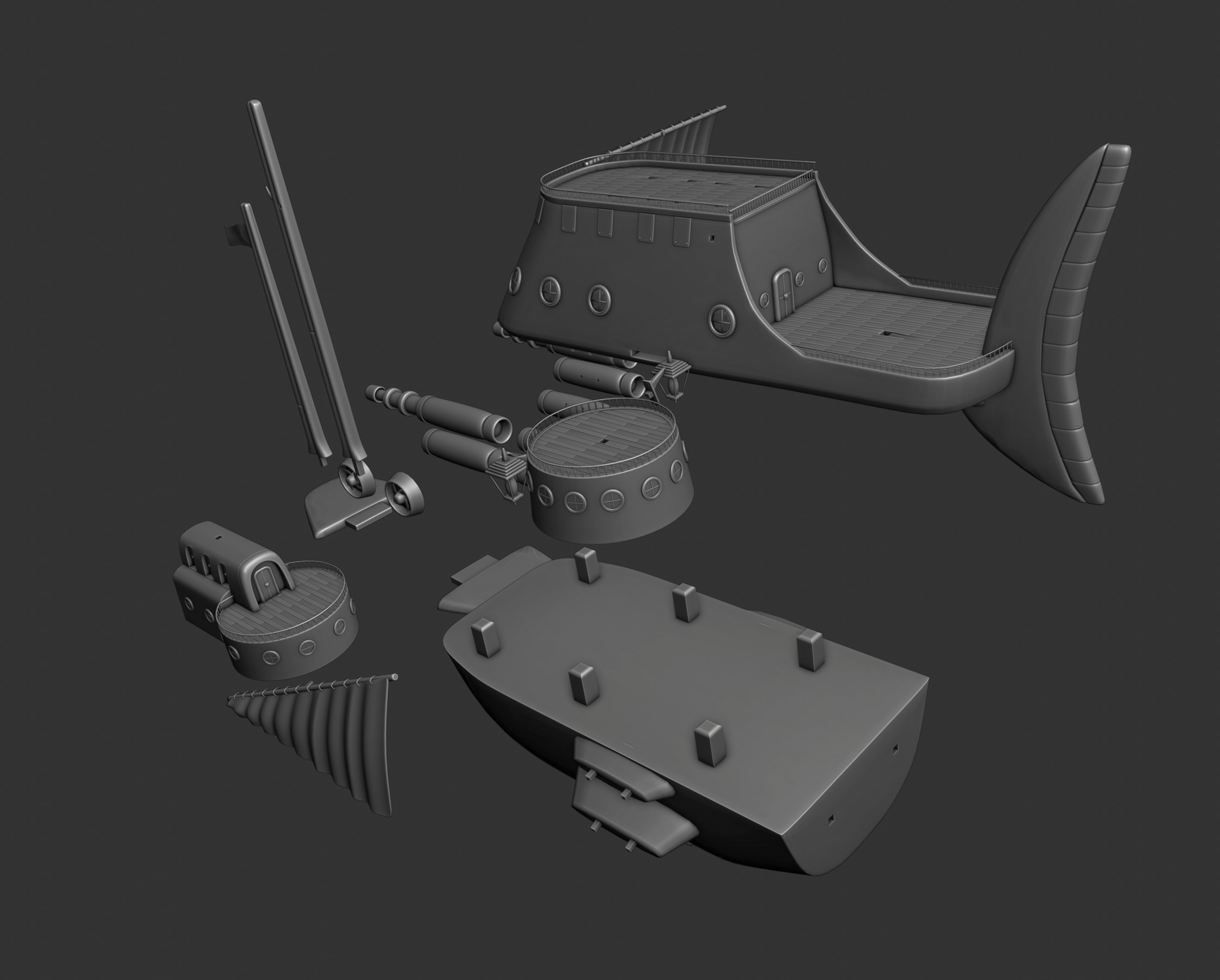 ONE PIECE Polar Tang Heart Pirates Ship 3D model 3D printable | CGTrader