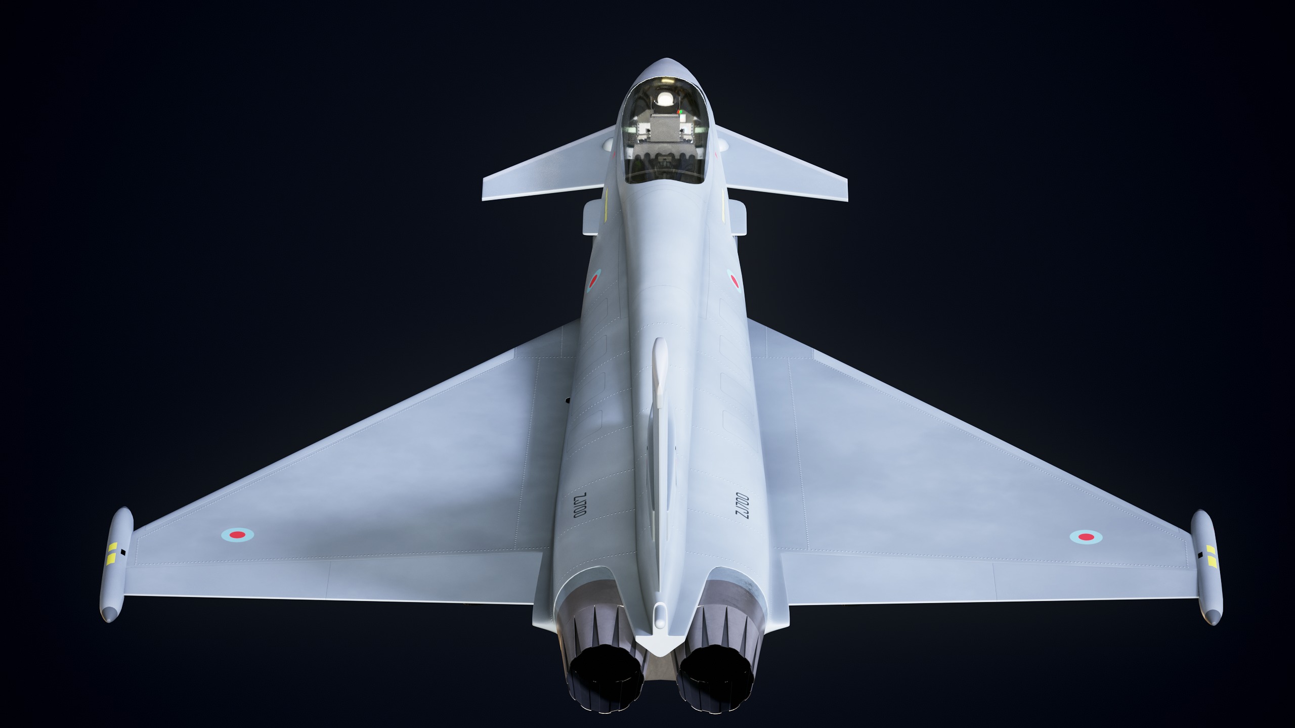 3D model Eurofighter Typhoon With The Cockpit Military Jet Plane VR ...