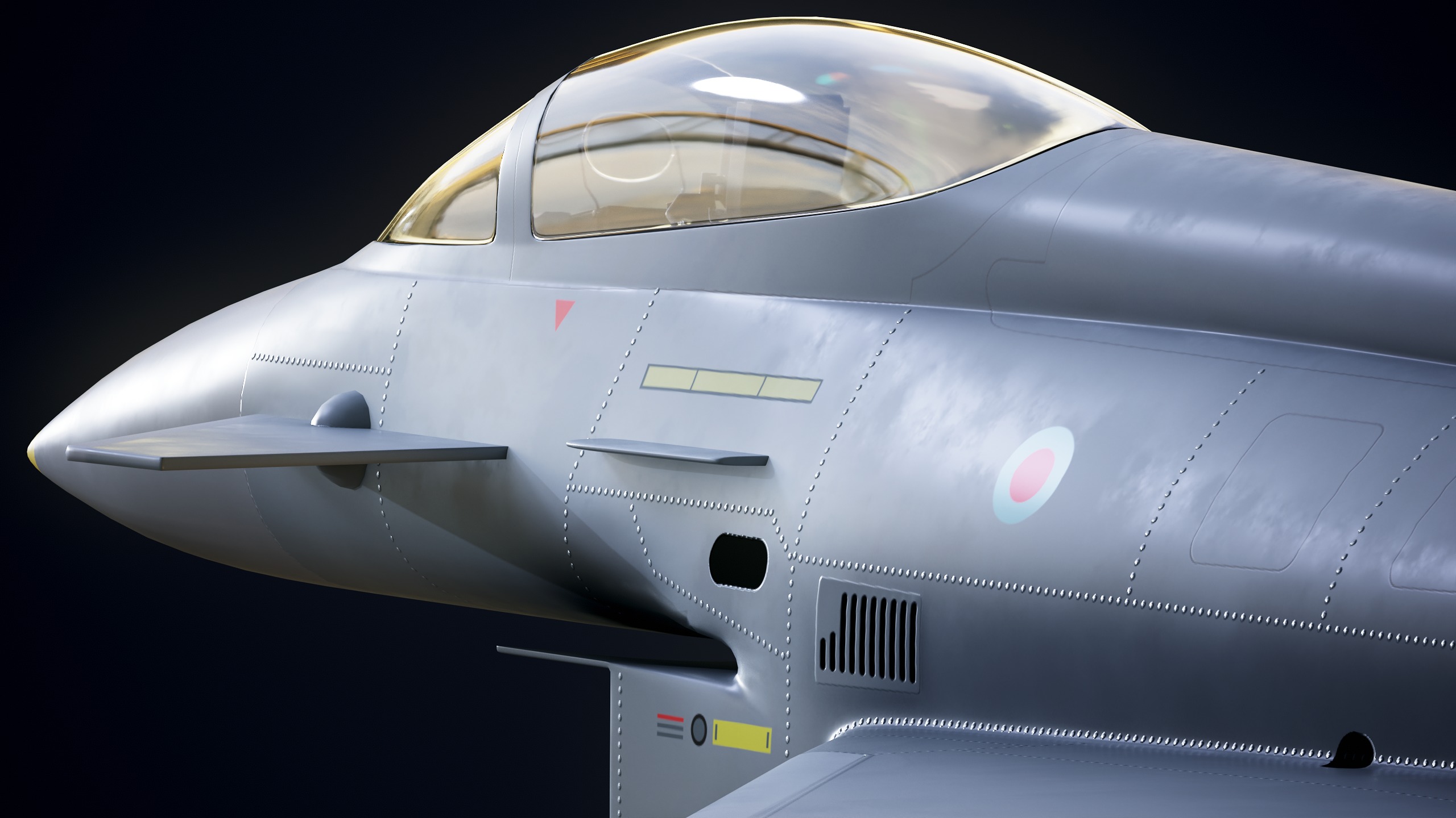 3D model Eurofighter Typhoon With The Cockpit Military Jet Plane VR ...