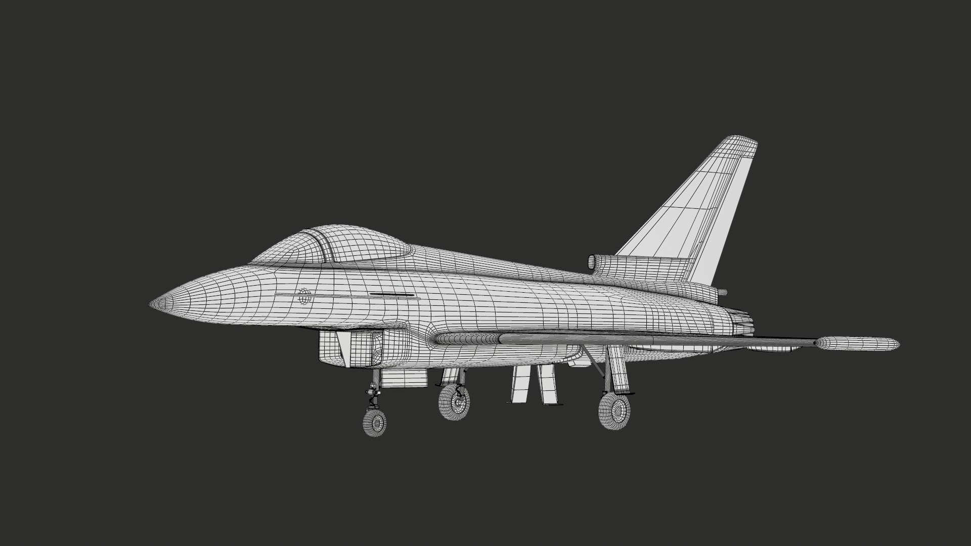 3D model Eurofighter Typhoon With The Cockpit Military Jet Plane VR ...