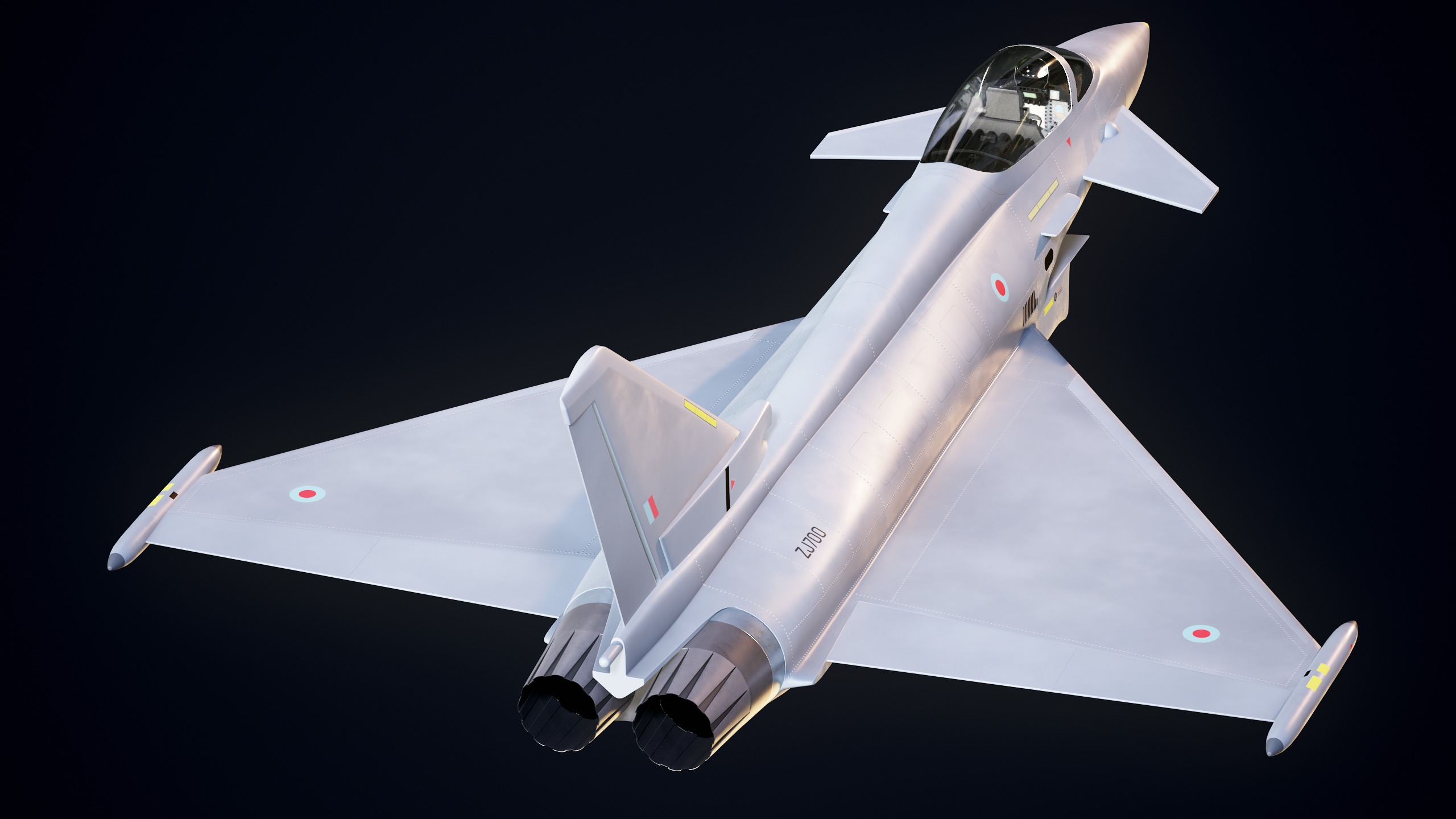 3D model Eurofighter Typhoon With The Cockpit Military Jet Plane VR ...