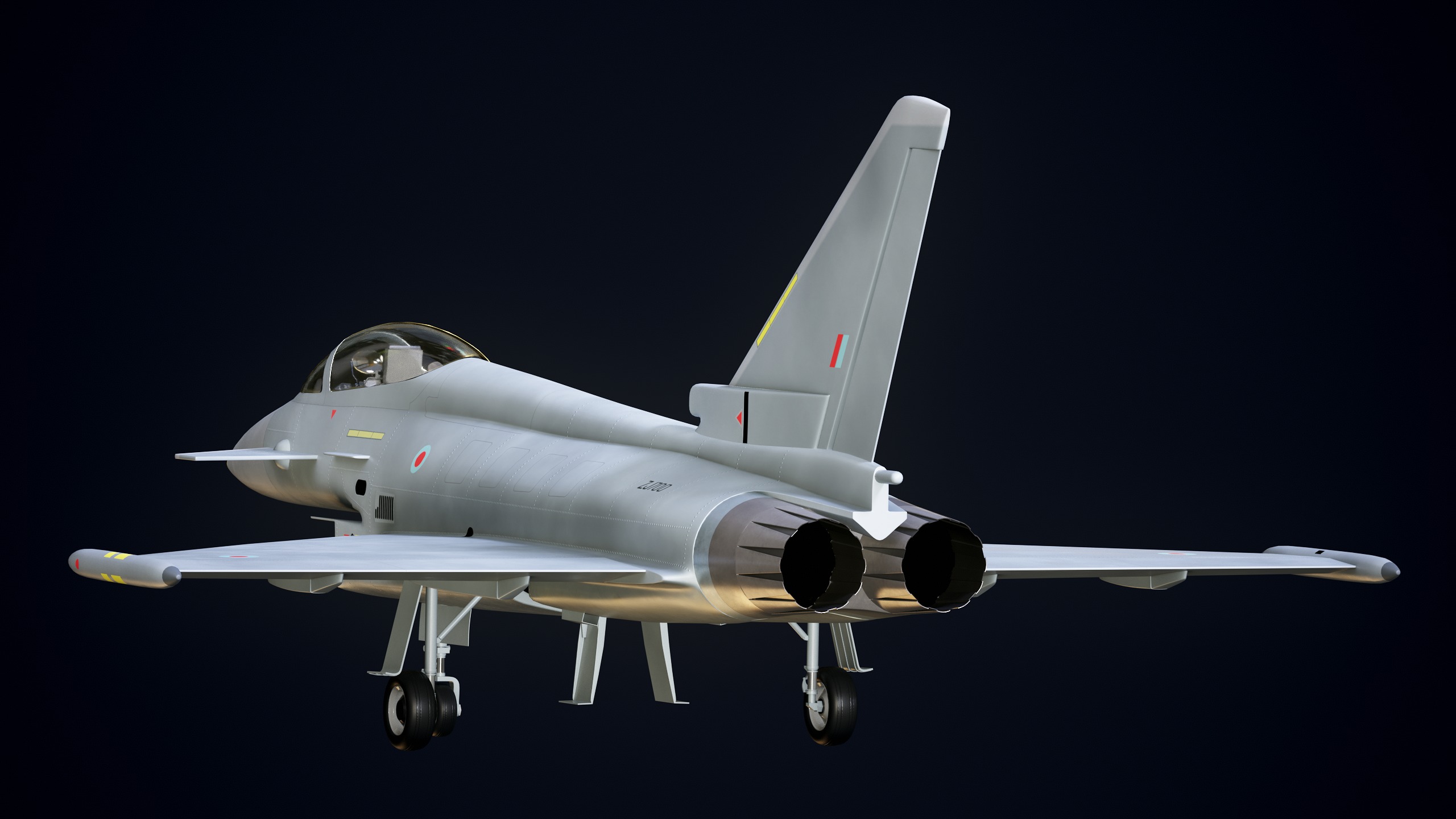 3D model Eurofighter Typhoon With The Cockpit Military Jet Plane VR ...