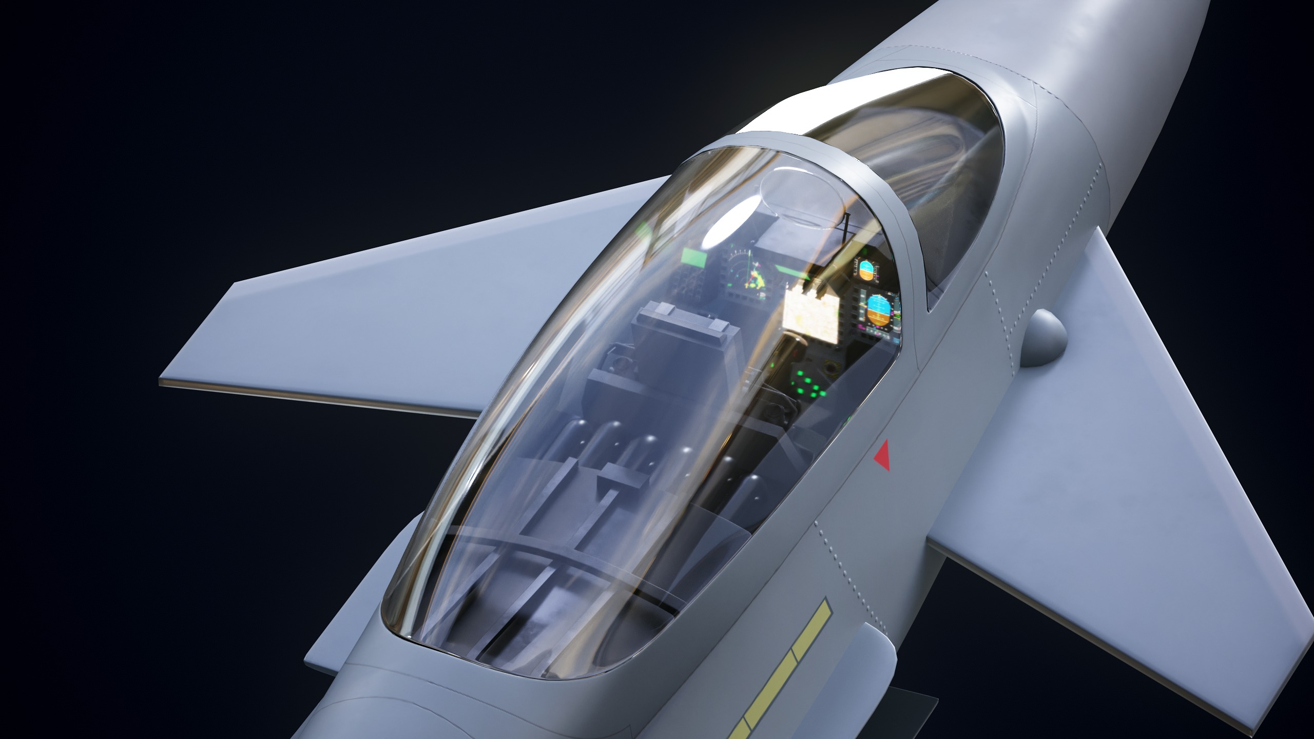 3D model Eurofighter Typhoon With The Cockpit Military Jet Plane VR ...