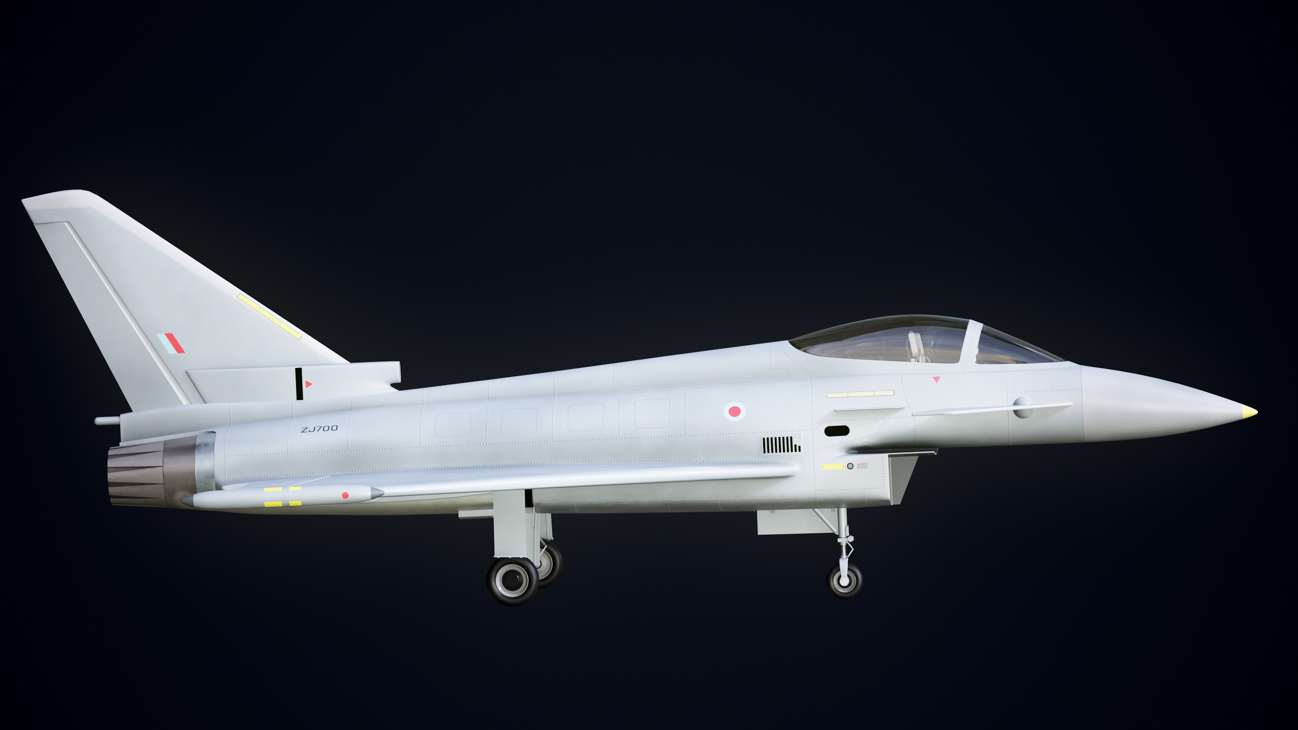 3D model Eurofighter Typhoon With The Cockpit Military Jet Plane VR ...