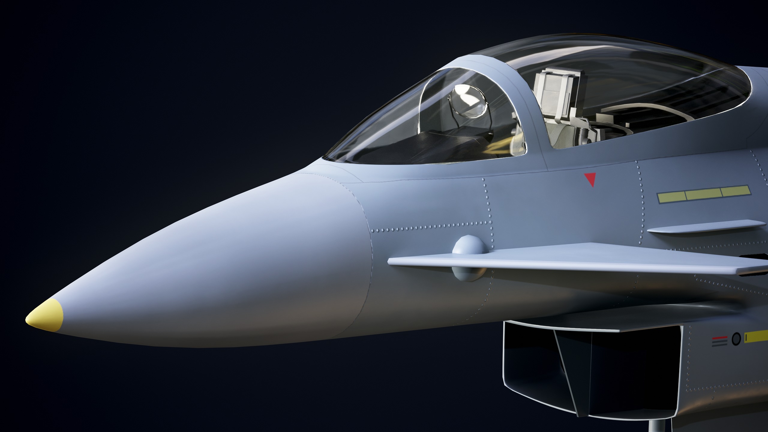3D model Eurofighter Typhoon With The Cockpit Military Jet Plane VR ...