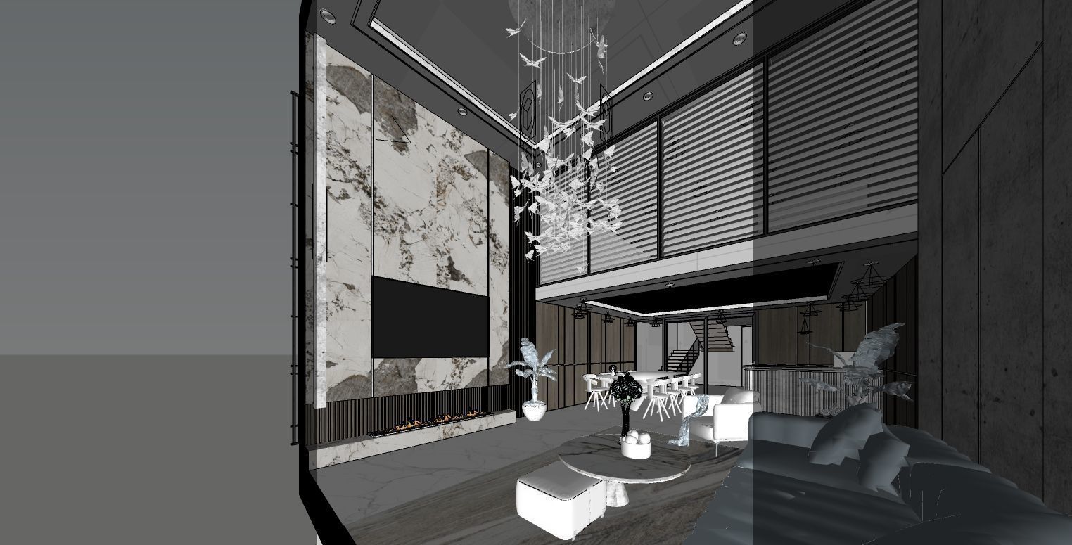 Interior home design - living room - Vray for Sketchup 3D model | CGTrader