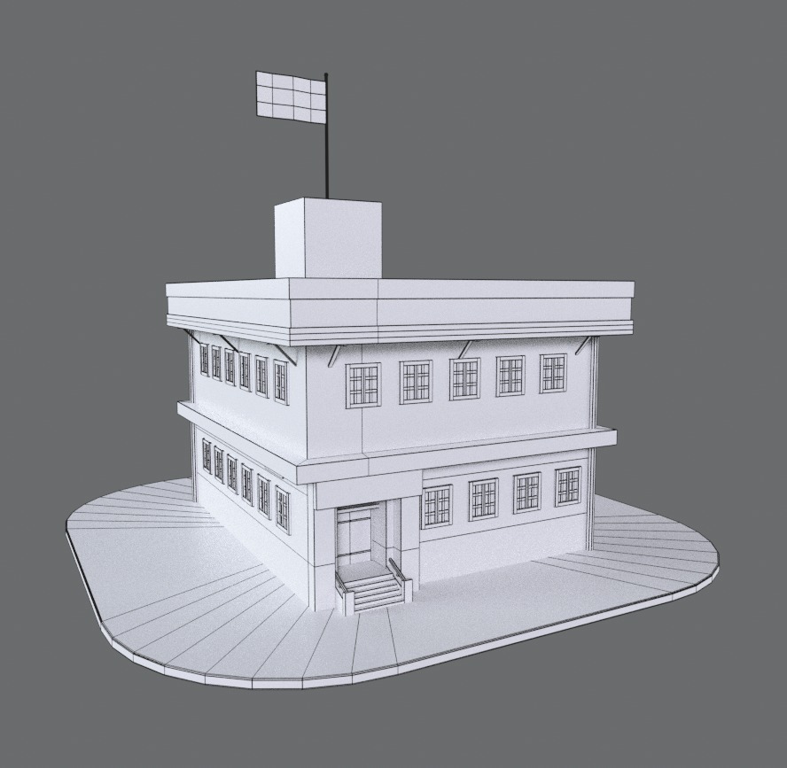 3D model Low-Poly Indian Police Station Model for Gaming Engines and AR ...