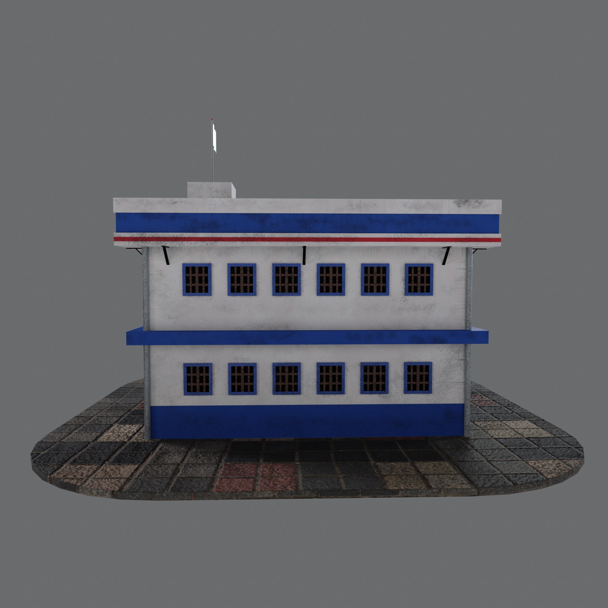 3D model Low-Poly Indian Police Station Model for Gaming Engines and AR ...