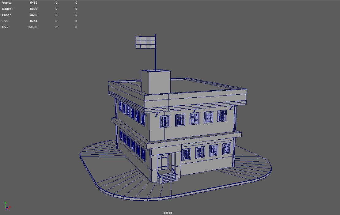 3D model Low-Poly Indian Police Station Model for Gaming Engines and AR ...