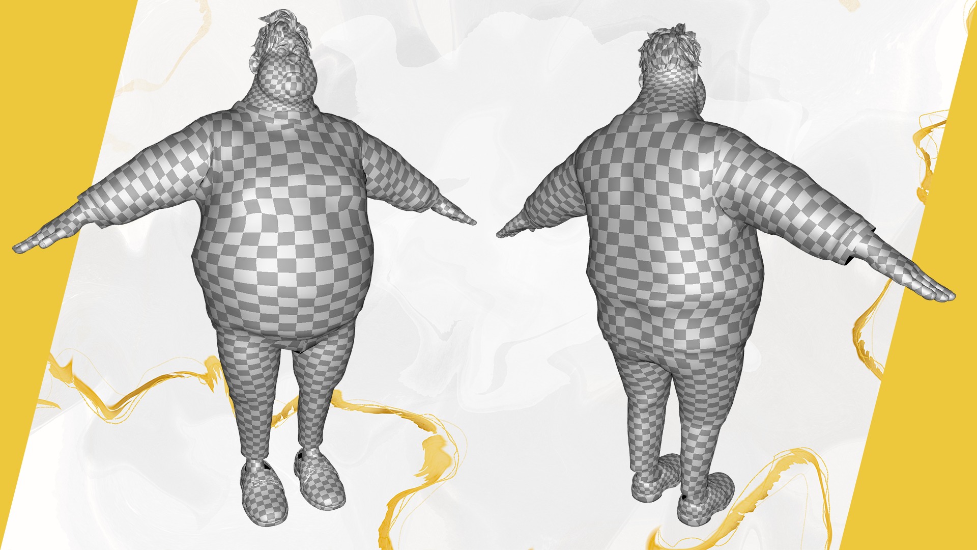 3D model 3D model Funny fat man character winter style VR / AR / low ...