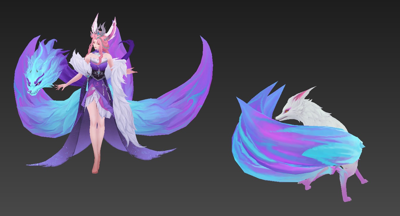 3D model Nine-tailed fox demon VR / AR / low-poly | CGTrader