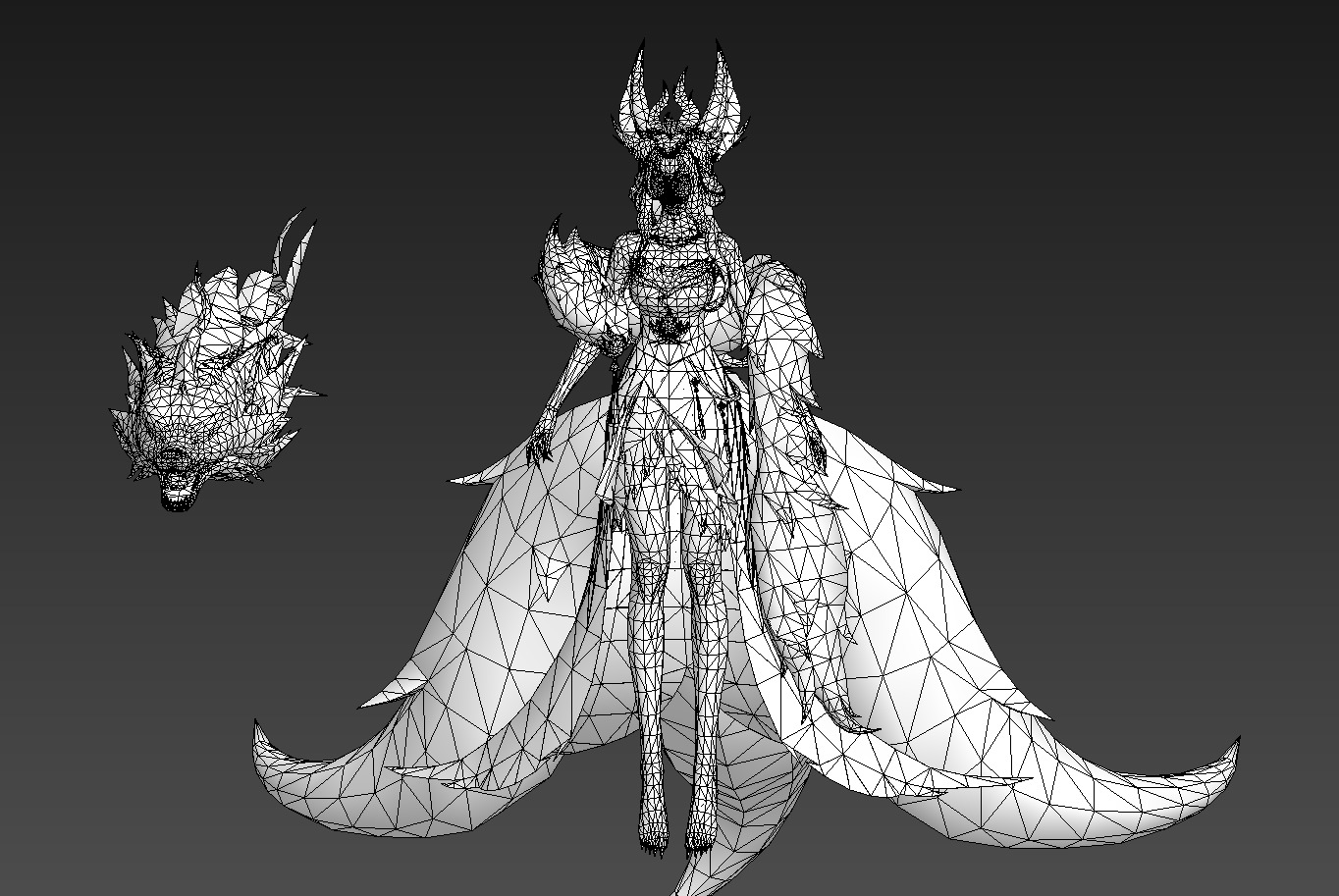3D model Nine-tailed fox demon VR / AR / low-poly | CGTrader