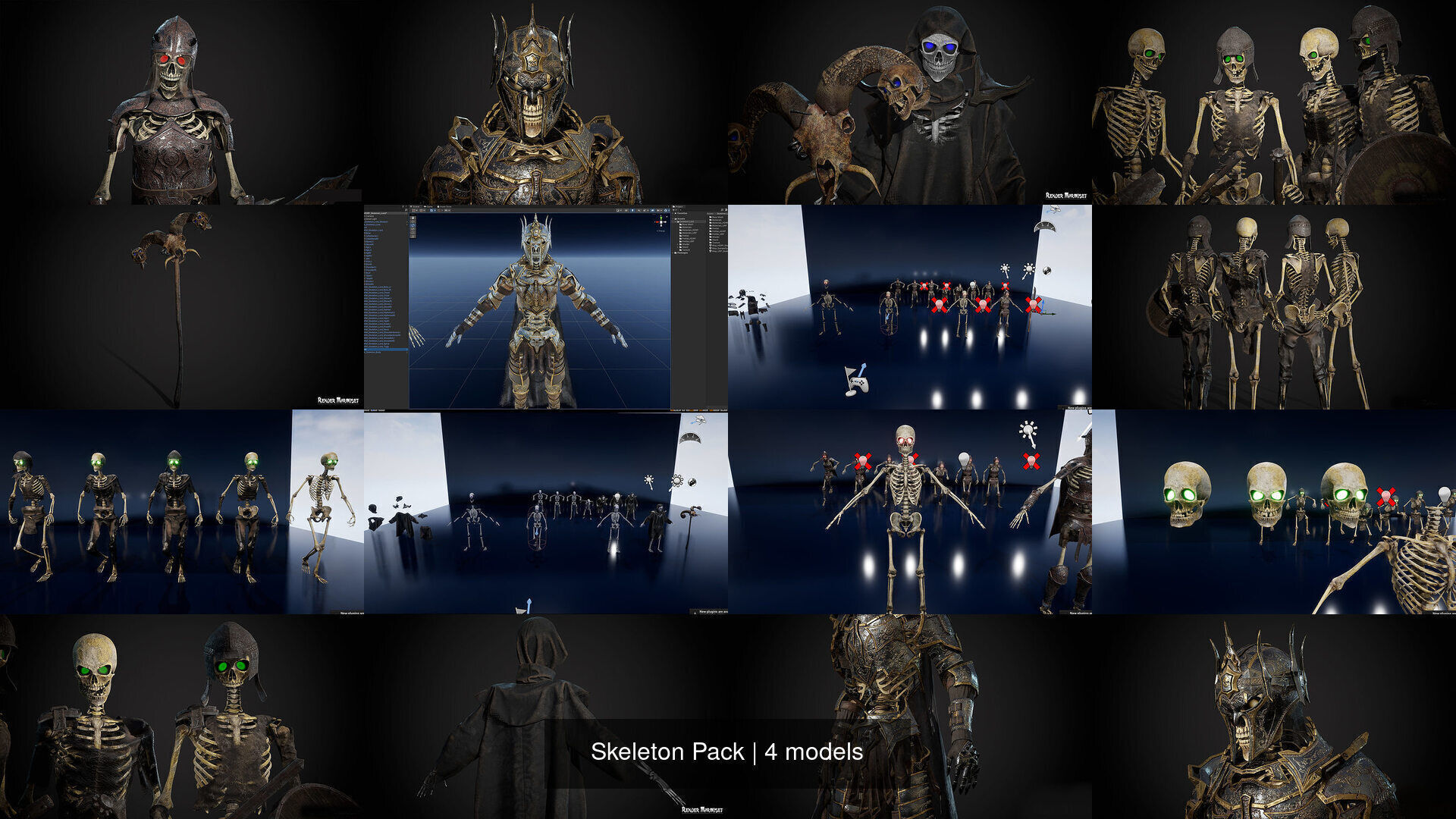 3D Model Collection Skeleton Pack VR / AR / low-poly | CGTrader