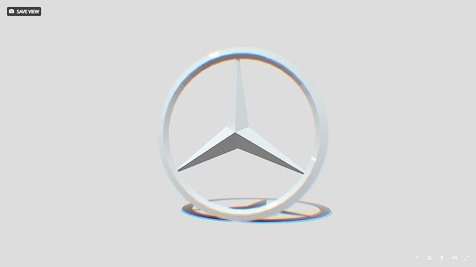 Mercedes benz 3d Logo and Car Symbol silver 3D model | CGTrader