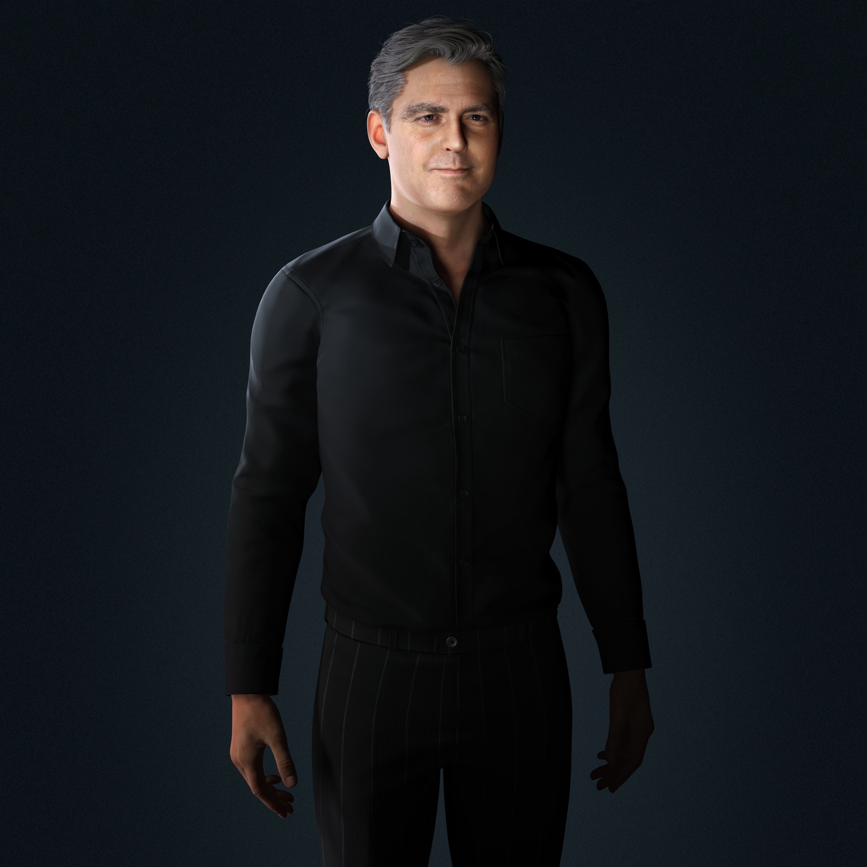 3D model George Clooney 3D Model Low-poly Low-poly 3D model VR / AR ...