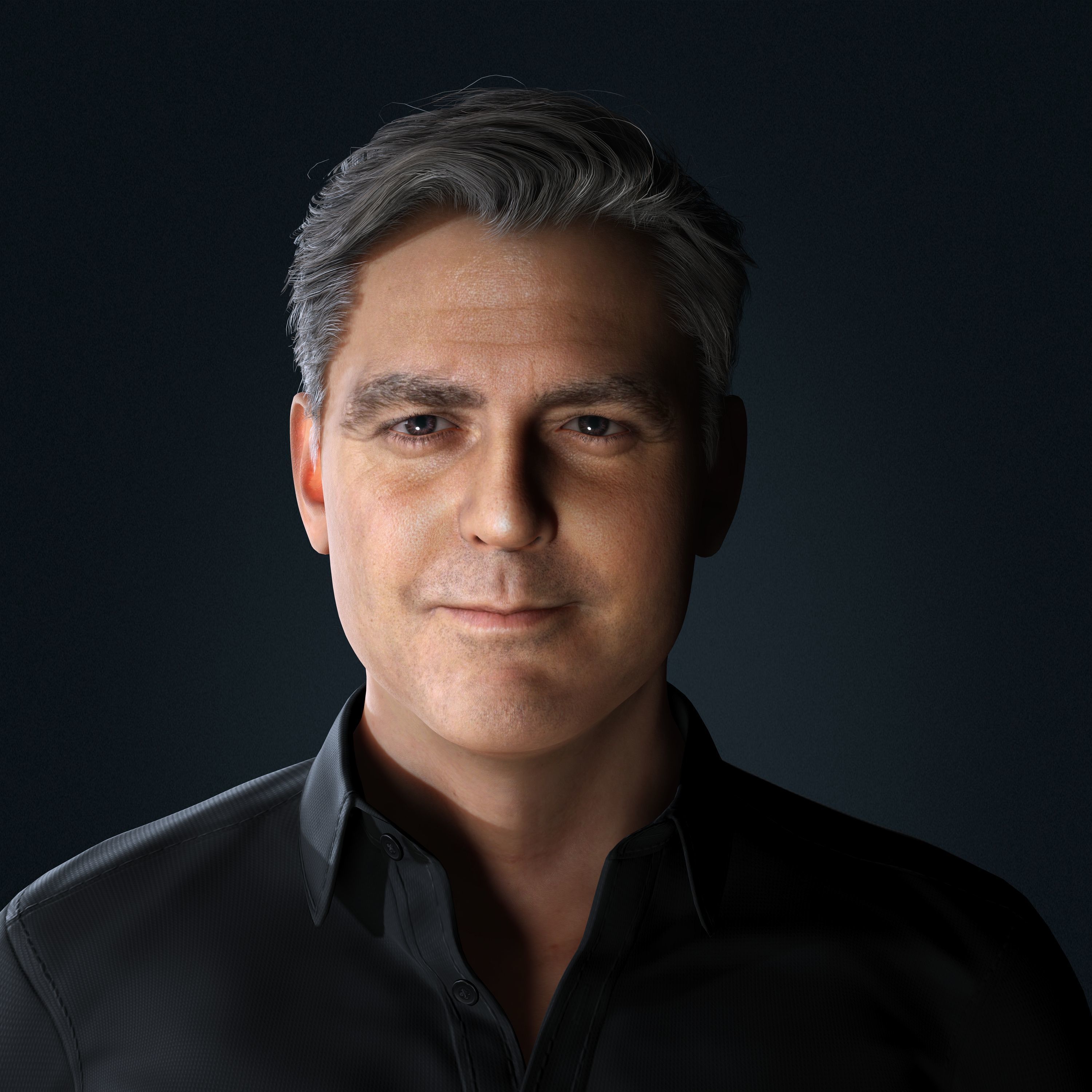 3D model George Clooney 3D Model Low-poly Low-poly 3D model VR / AR ...