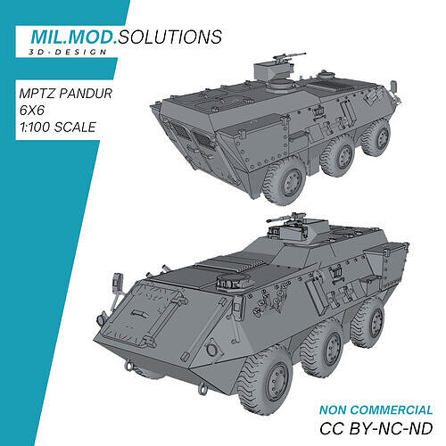 MPTz Pandur 6x6 3D model 3D printable | CGTrader