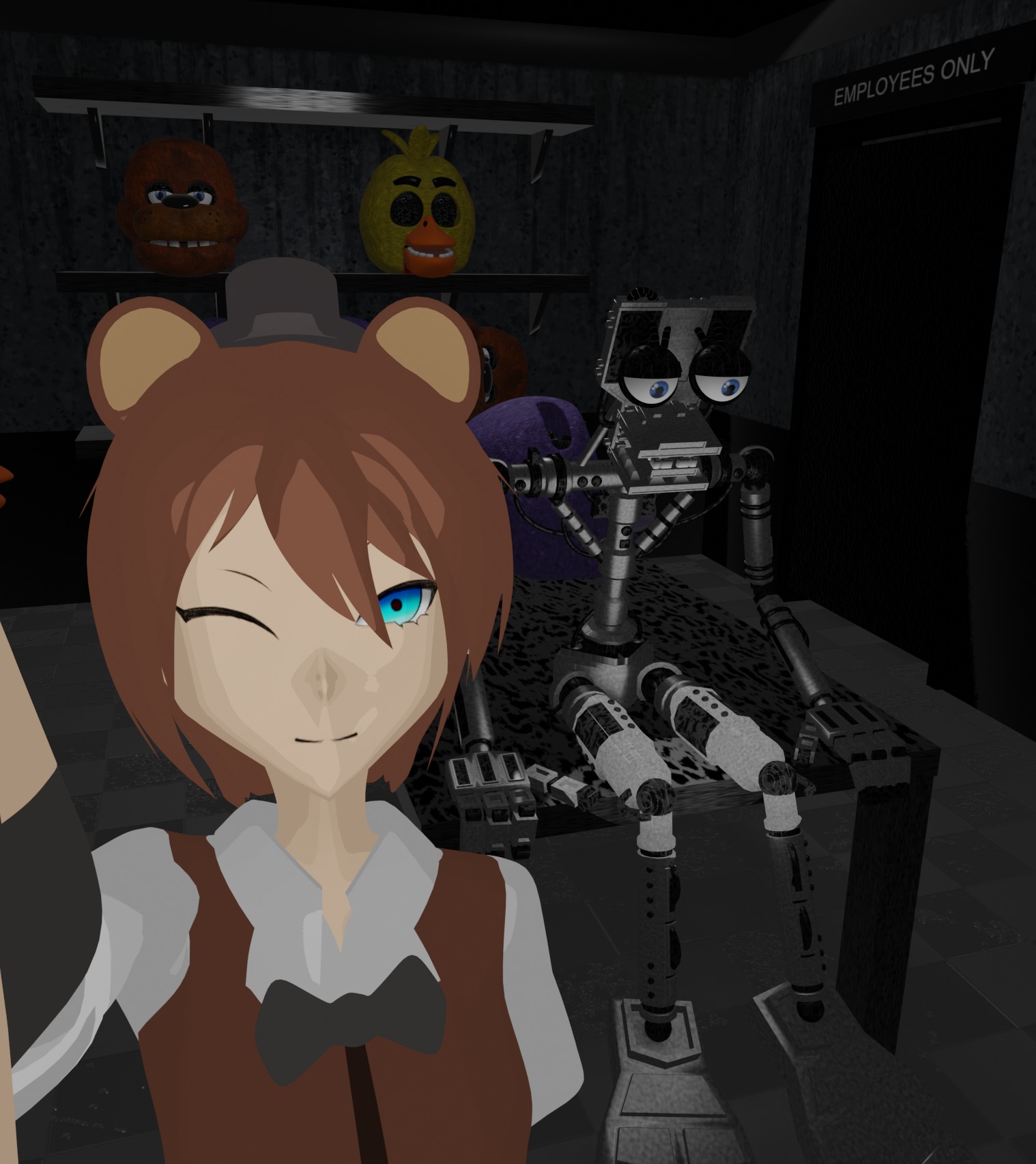 Five night at freddy FANF Freddy fazbear human female version free 3D ...