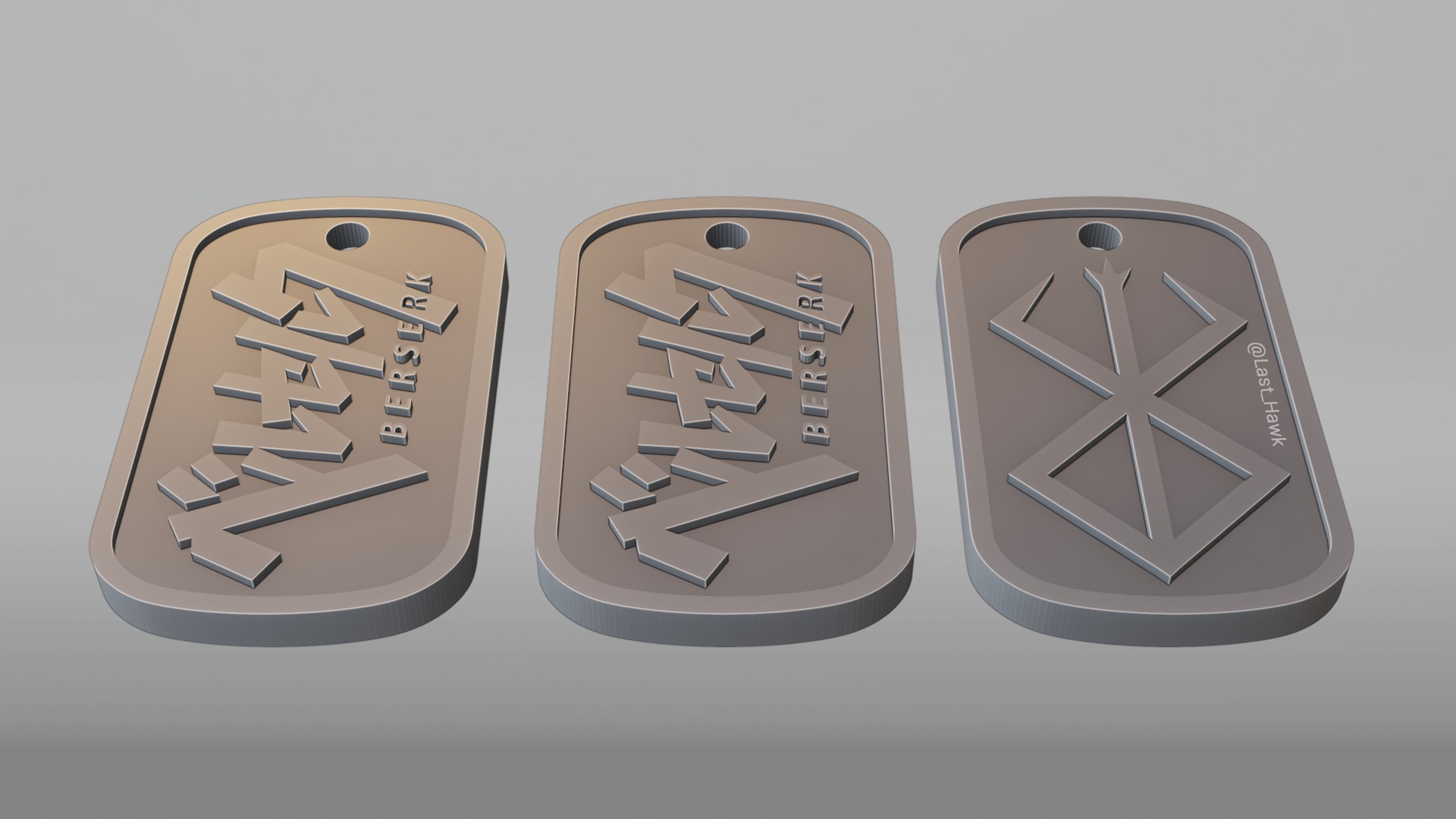 Berserk keychain free 3D model 3D printable | CGTrader