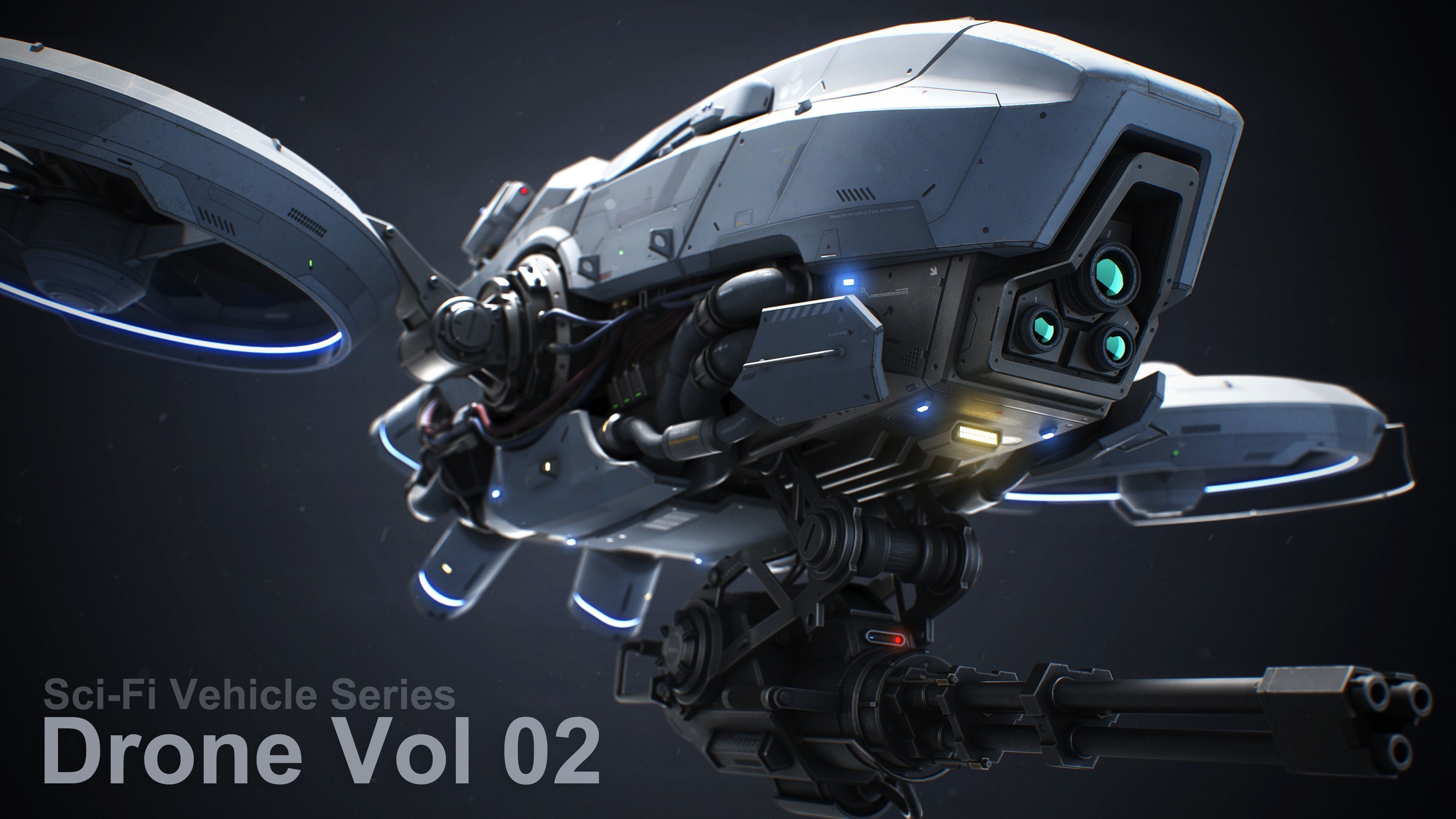 Sci-Fi Vehicle Series-Drone 02-PBR 3D model | CGTrader
