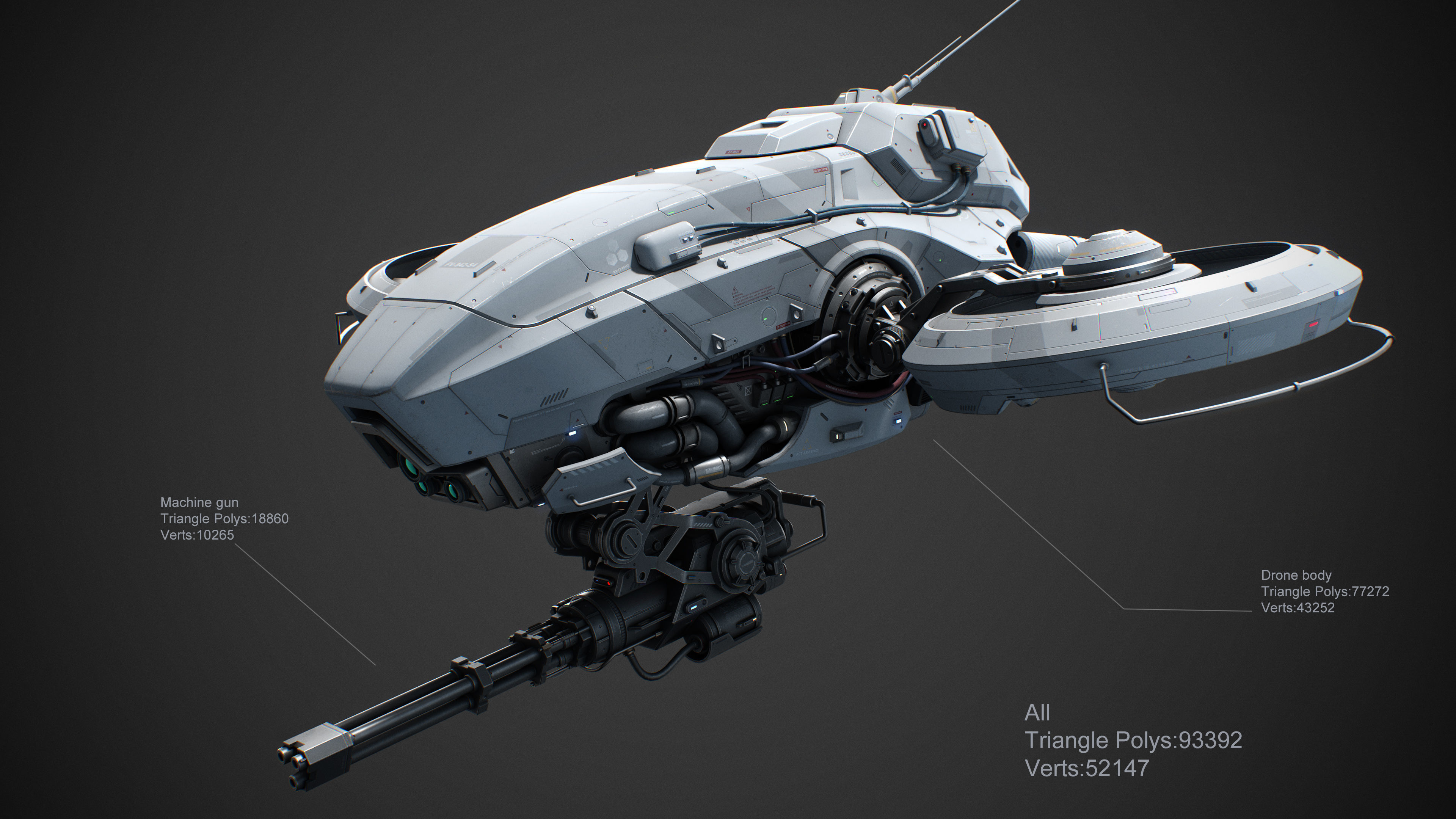 Sci-Fi Vehicle Series-Drone 02-PBR 3D model | CGTrader