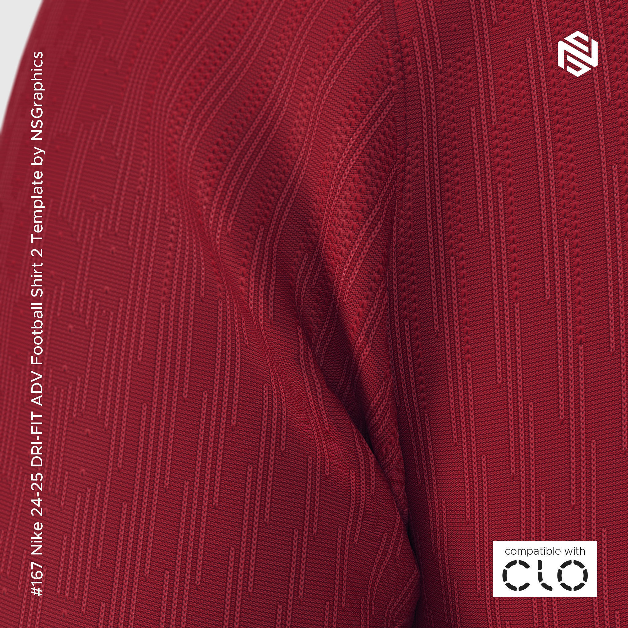 Nike 24-25 DRI-FIT ADV Football Shirt 2 Template for CLO 3D 3D model ...