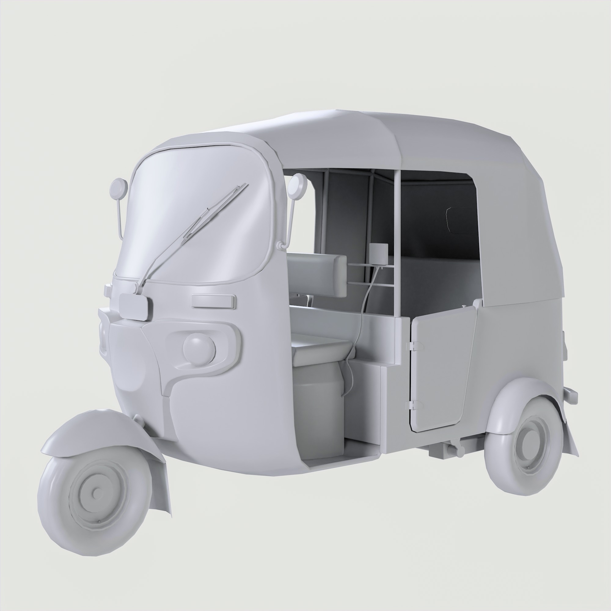 3D model Low Poly Auto Rickshaw - Game-Ready 3D Model with PBR Textures ...