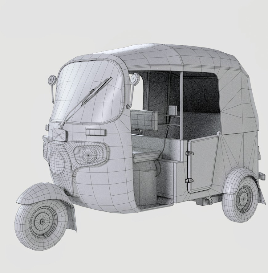 3D model Low Poly Auto Rickshaw - Game-Ready 3D Model with PBR Textures ...