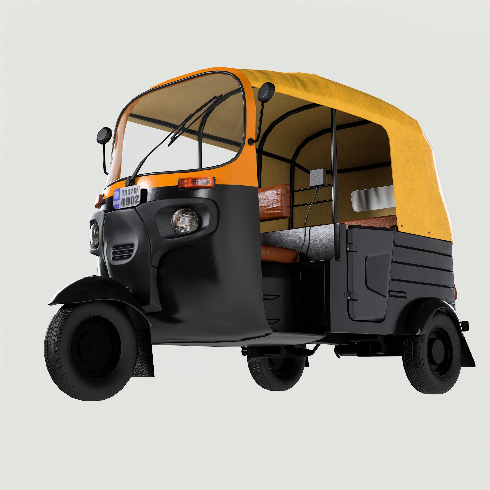 3D model Low Poly Auto Rickshaw - Game-Ready 3D Model with PBR Textures ...