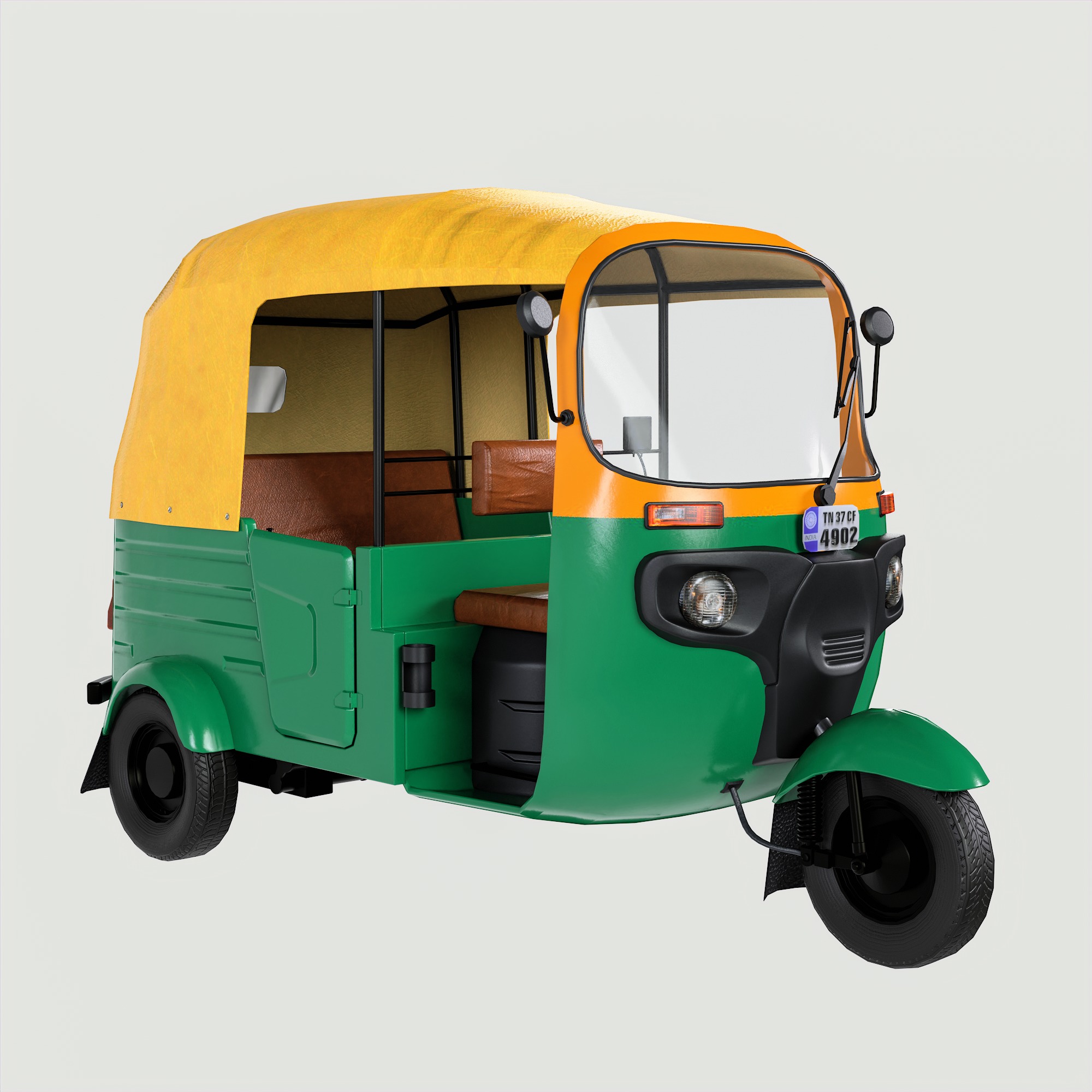 3D model Low Poly Auto Rickshaw - Game-Ready 3D Model with PBR Textures ...