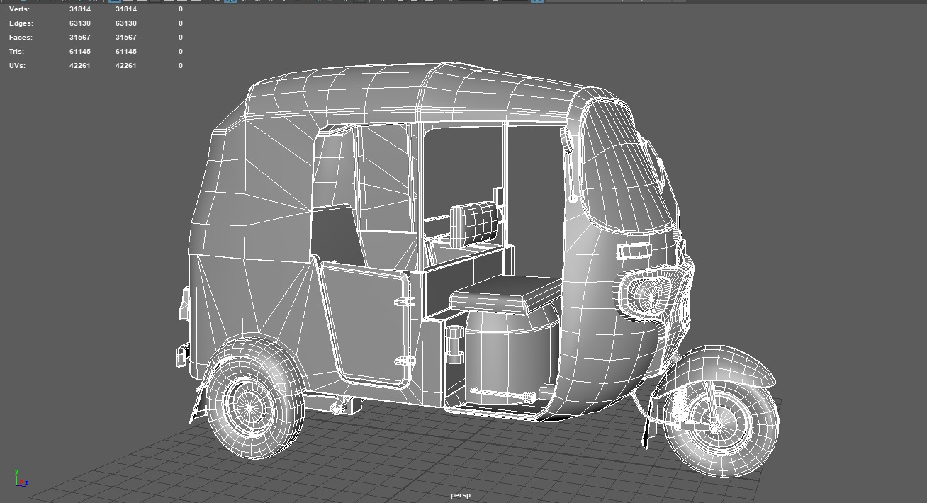 3D model Low Poly Auto Rickshaw - Game-Ready 3D Model with PBR Textures ...