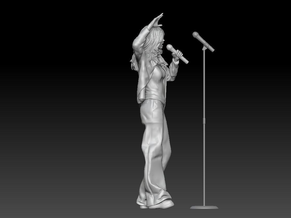rock band singer girl 3D model 3D printable | CGTrader