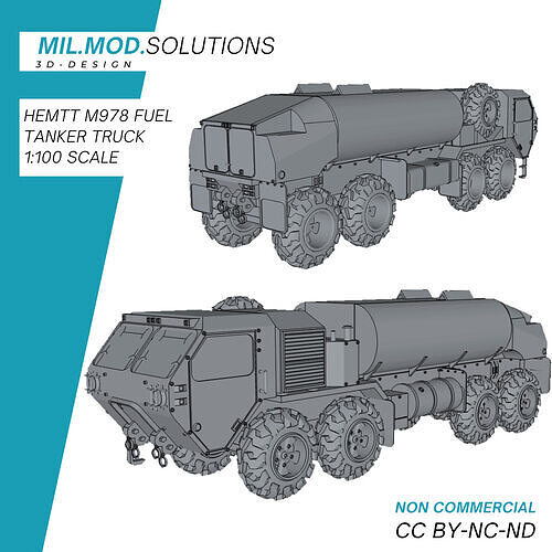 HEMTT M978 Fuel Tanker Truck USA 3D model 3D printable | CGTrader