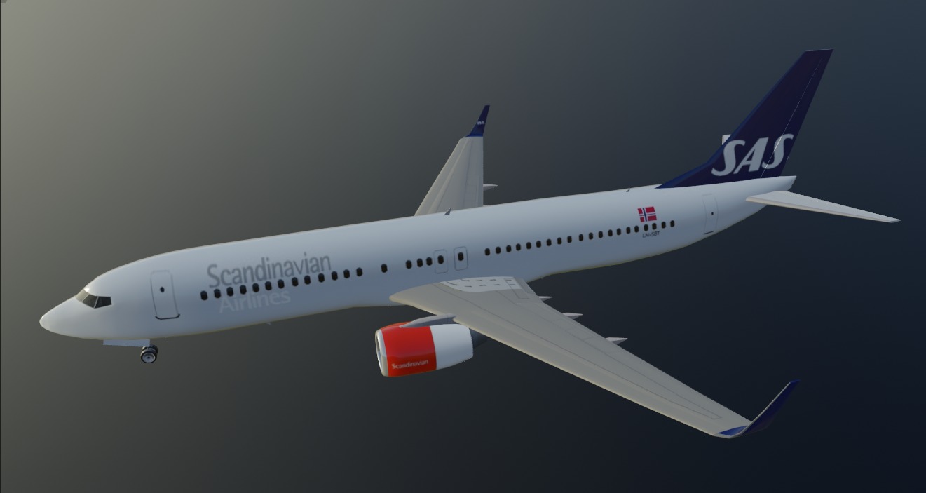 3D model SAS Boeing 737-800 low poly 3d model VR / AR / low-poly | CGTrader